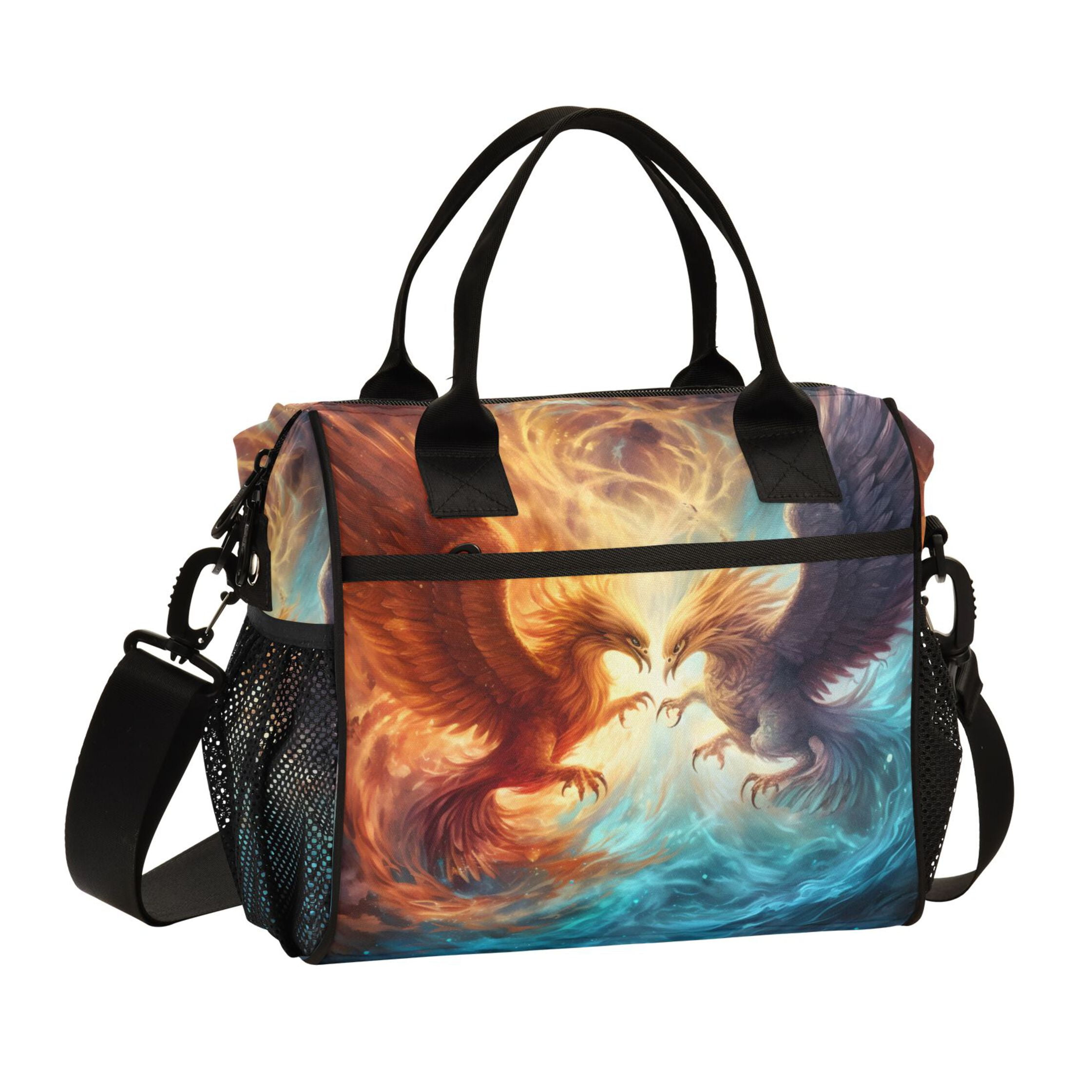 ALAZA Two Phoenix Flying Insulated Lunch Bag Reusable Tote Box ...
