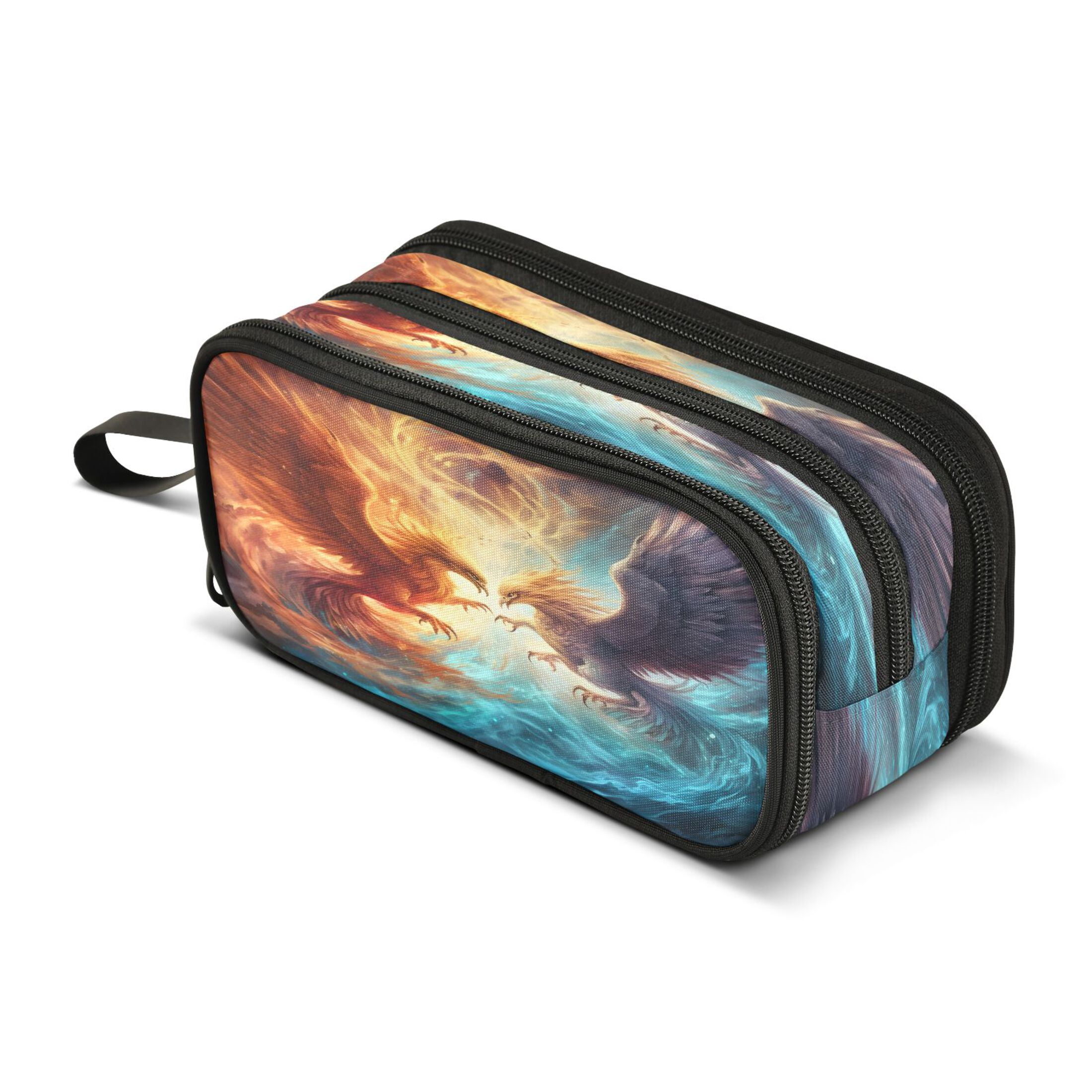 ALAZA Two Phoenix Flying Pencil Case Bag 3 Compartment Pen Pouch Large ...