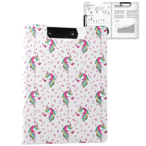 ALAZA Unicorn Bows A4 Foldable Clipboard 360 Degree Folder Binder ...
