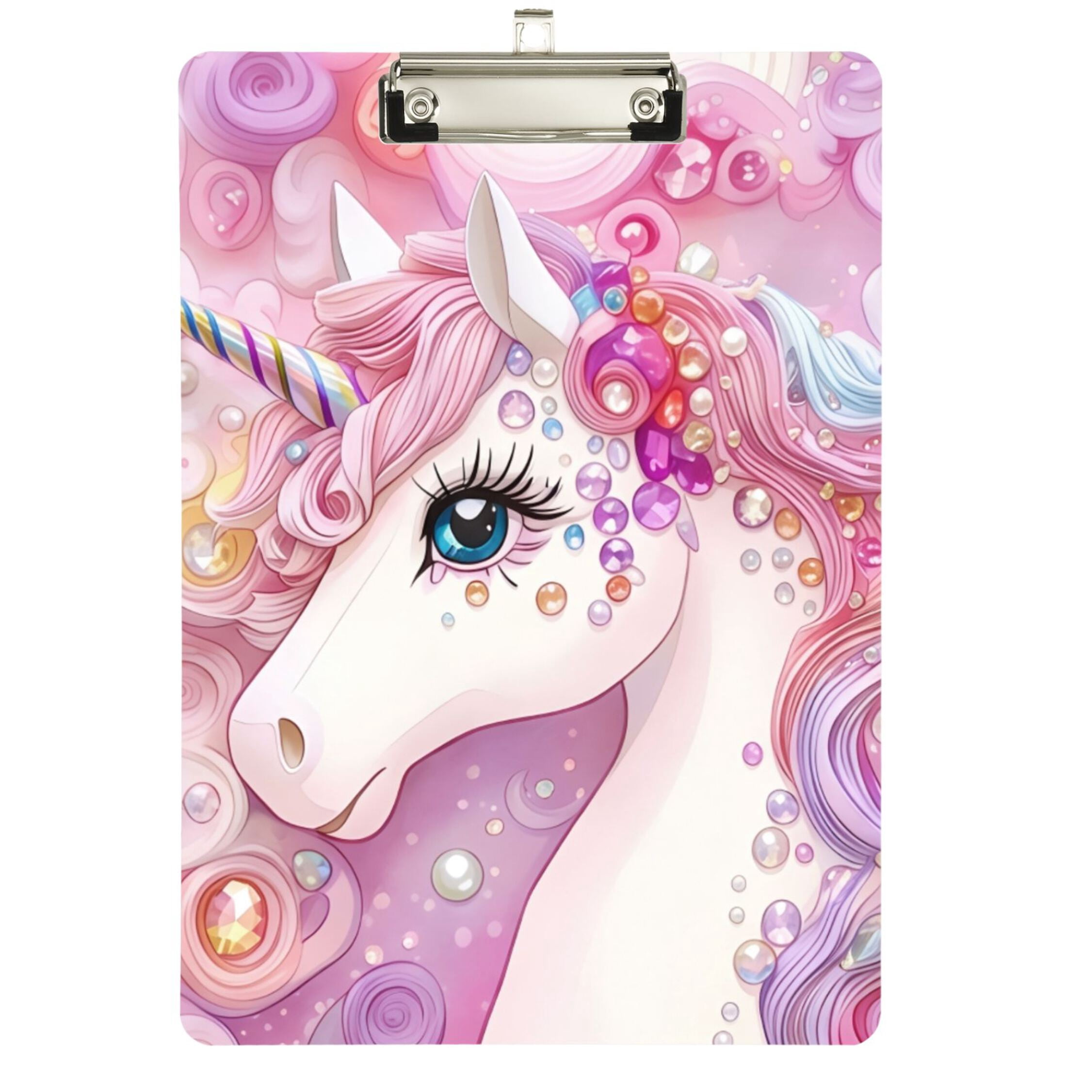 ALAZA Unicorn Sparkle Plastic Clipboard A4 Letter Size Decorative ...