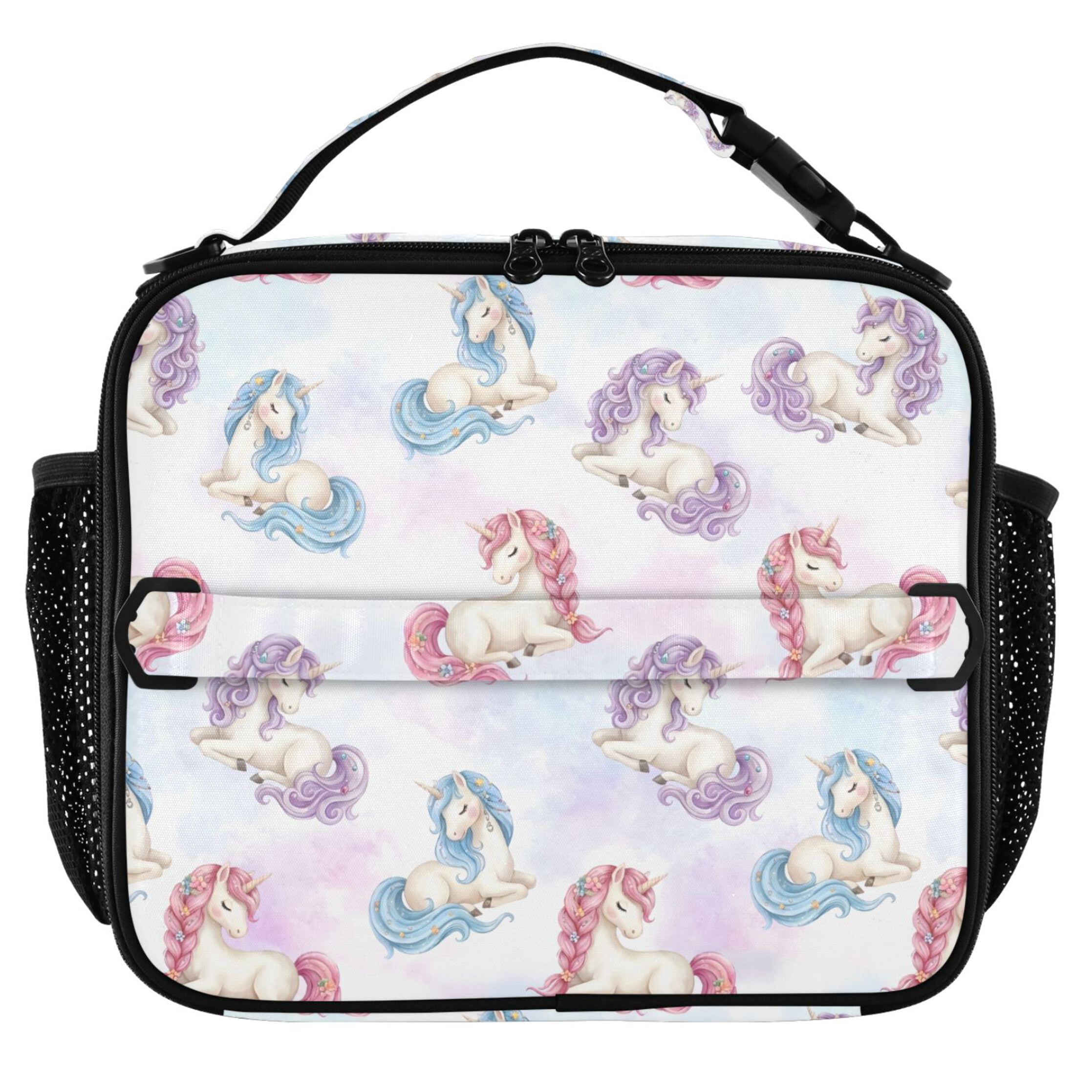 ALAZA Unicorn in Rainbow Insulated Lunch Box Lunch Bag Cooler Tote with ...