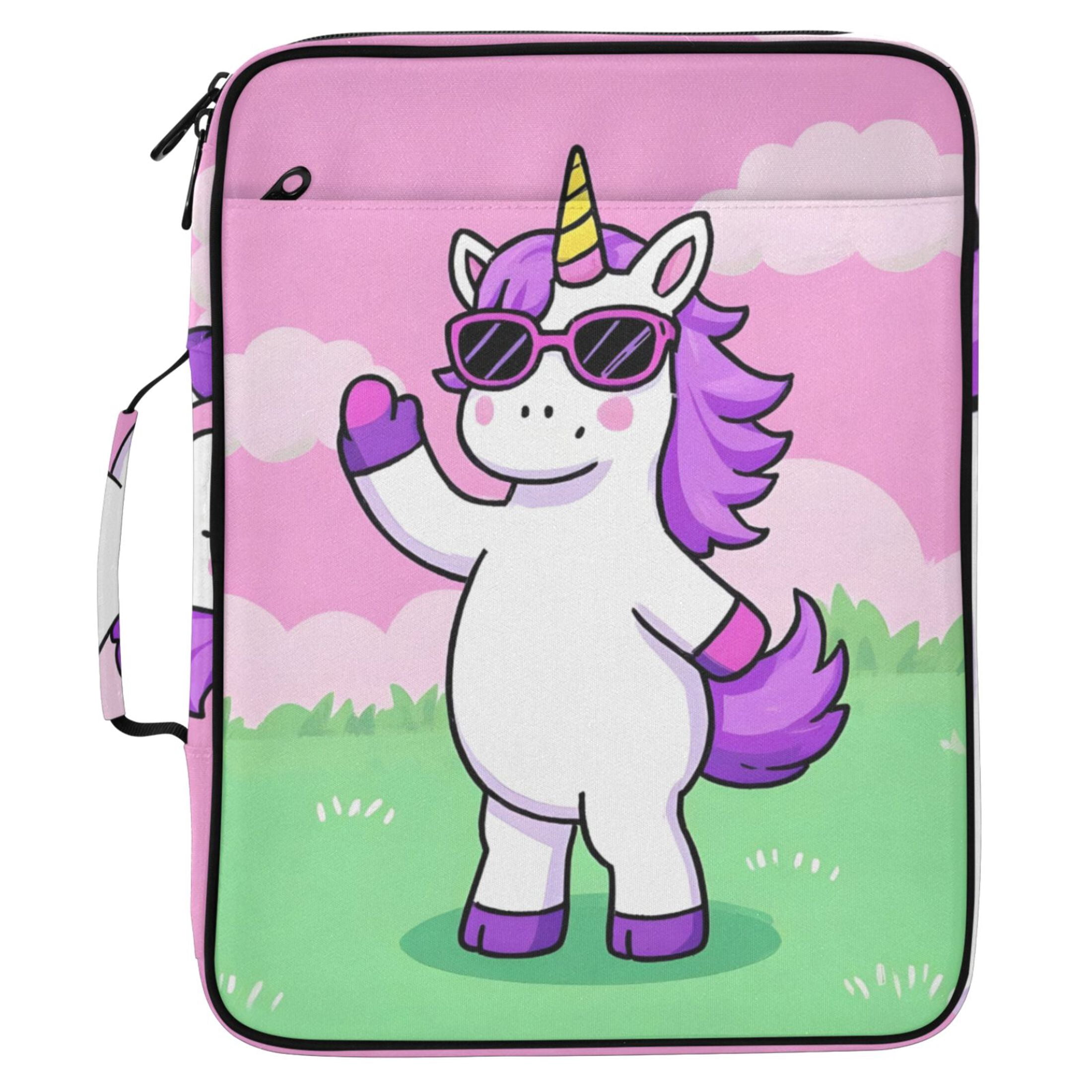 ALAZA Unicorn-u3 Pattern Expanding Accordion File Folder 3 Ring Zipper ...