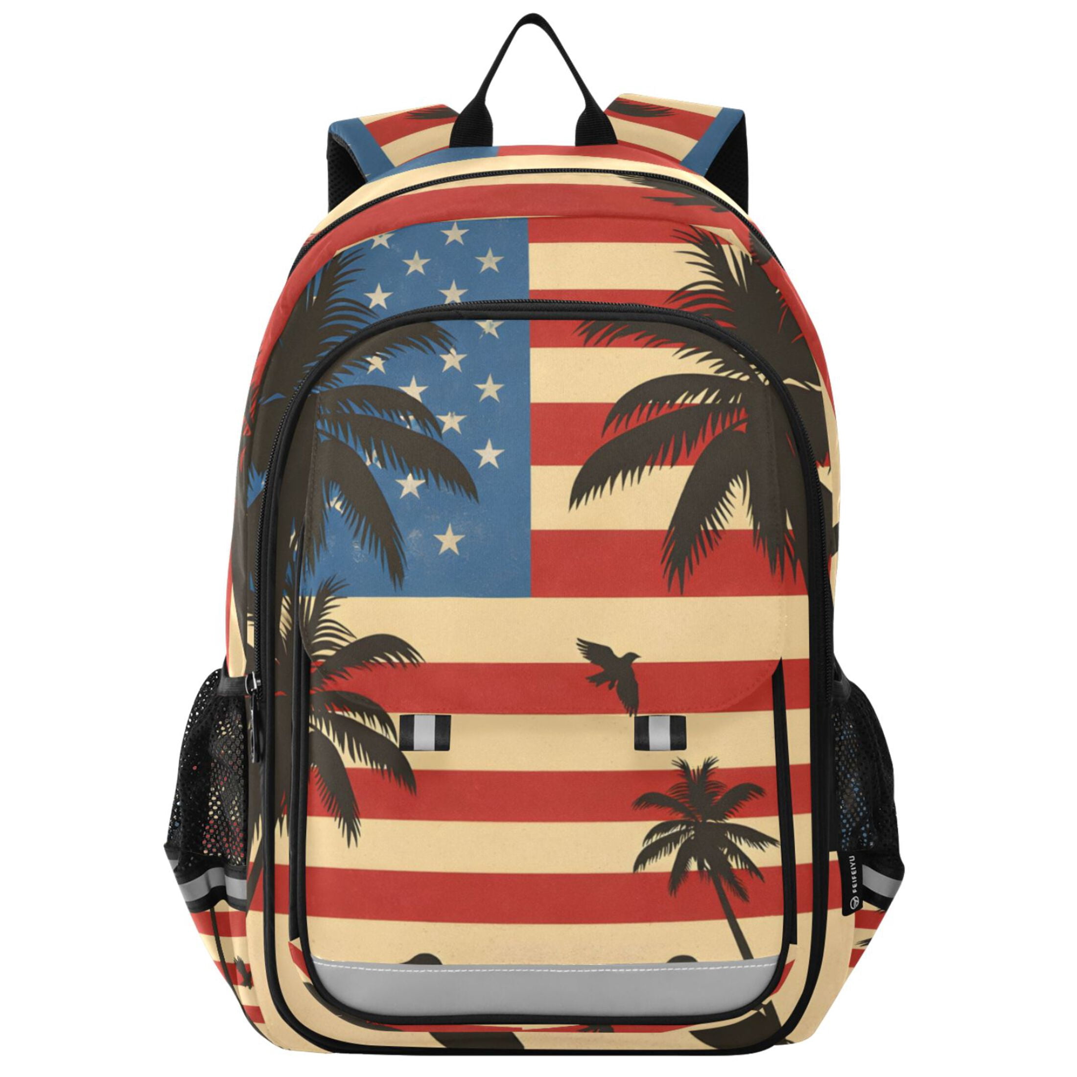 ALAZA Usa Flag Coconut School Laptop Backpack Travel Bag Casual Student ...