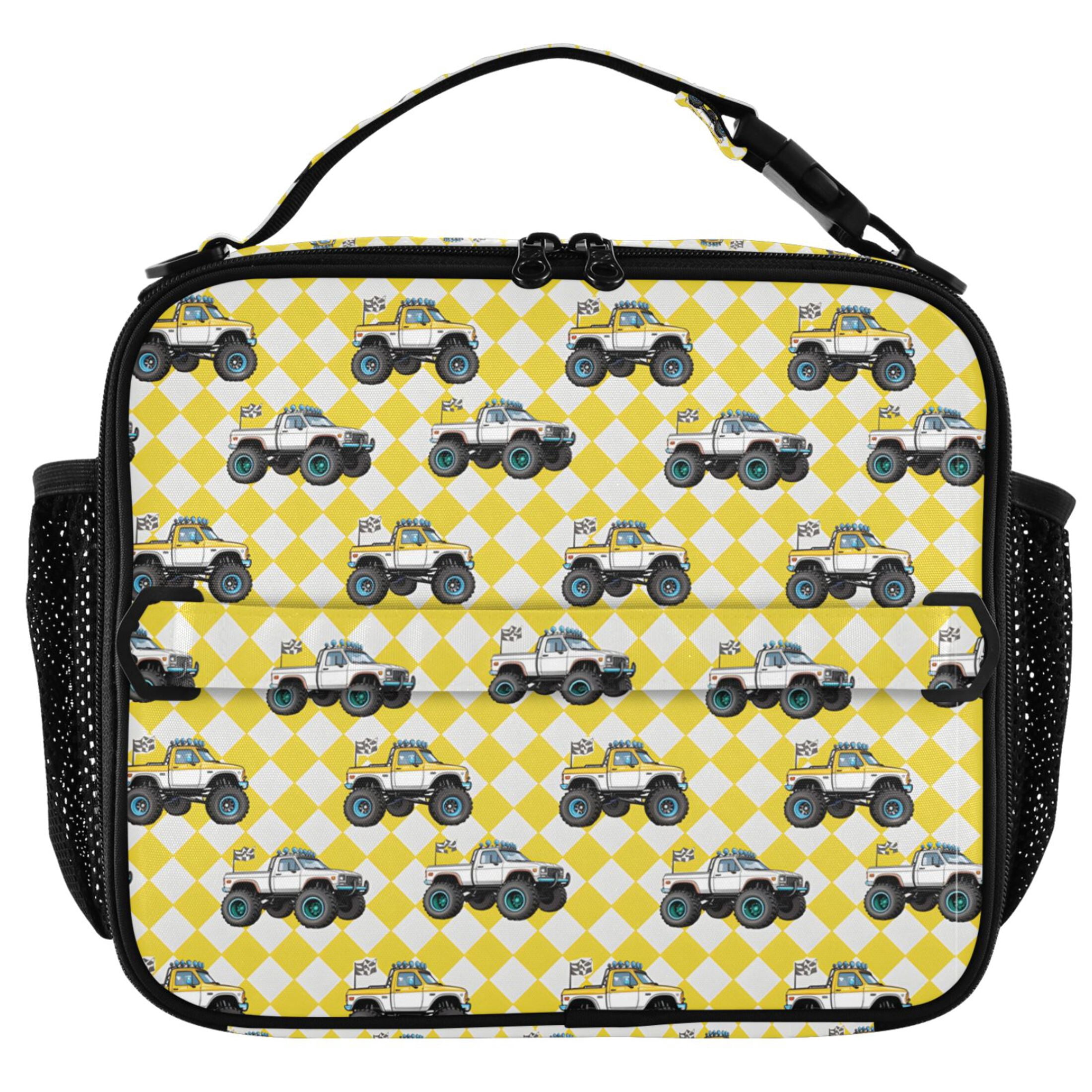 ALAZA Vehicle Car Checkered Insulated Lunch Box Lunch Bag Cooler Tote ...