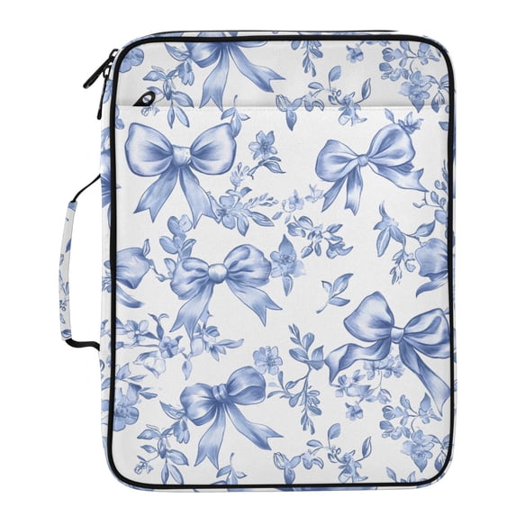 ALAZA Vintage Bows Blue Pattern Expanding Accordion File Folder 3 Ring ...