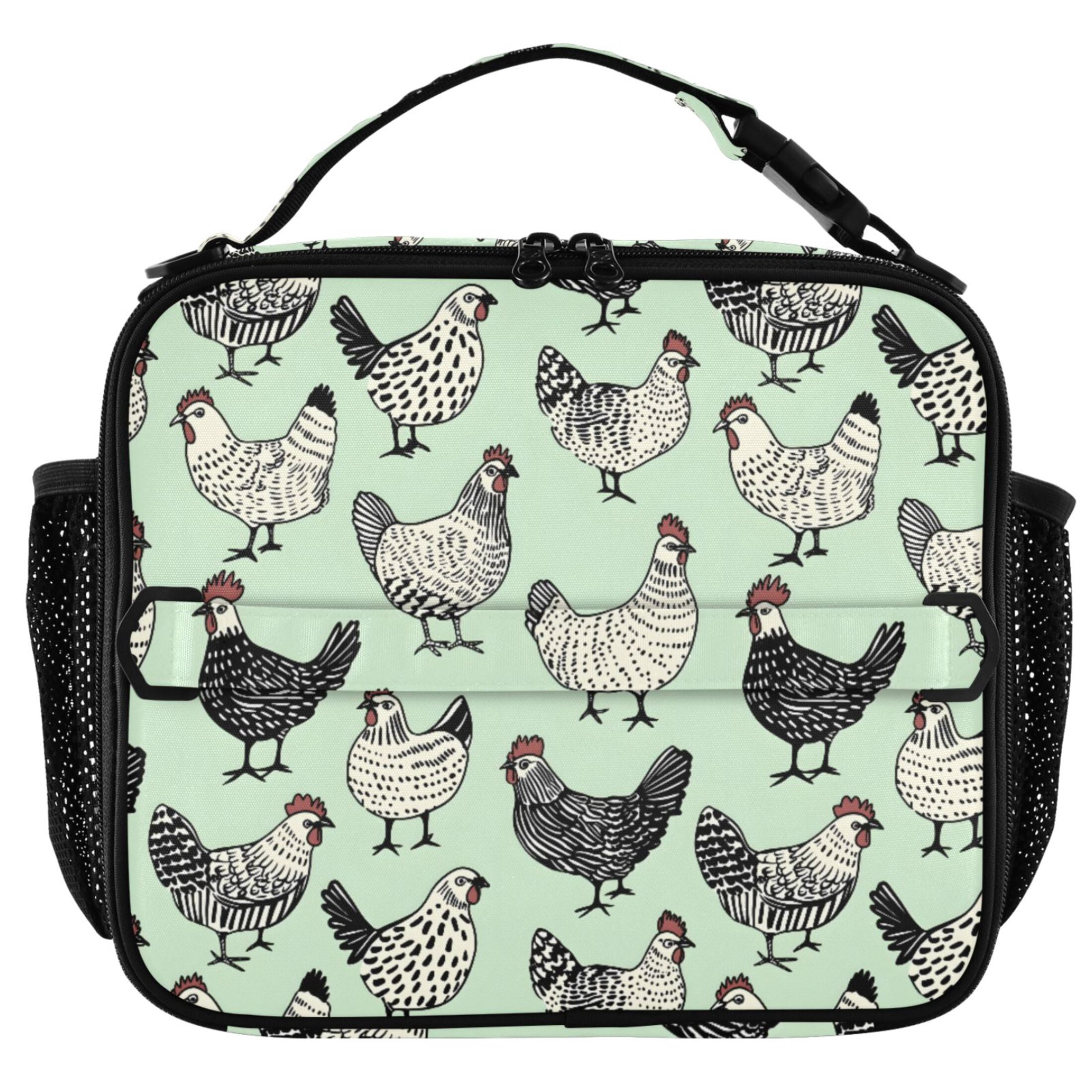 ALAZA Vintage Cartoon Chickens Insulated Lunch Box Lunch Bag Cooler ...