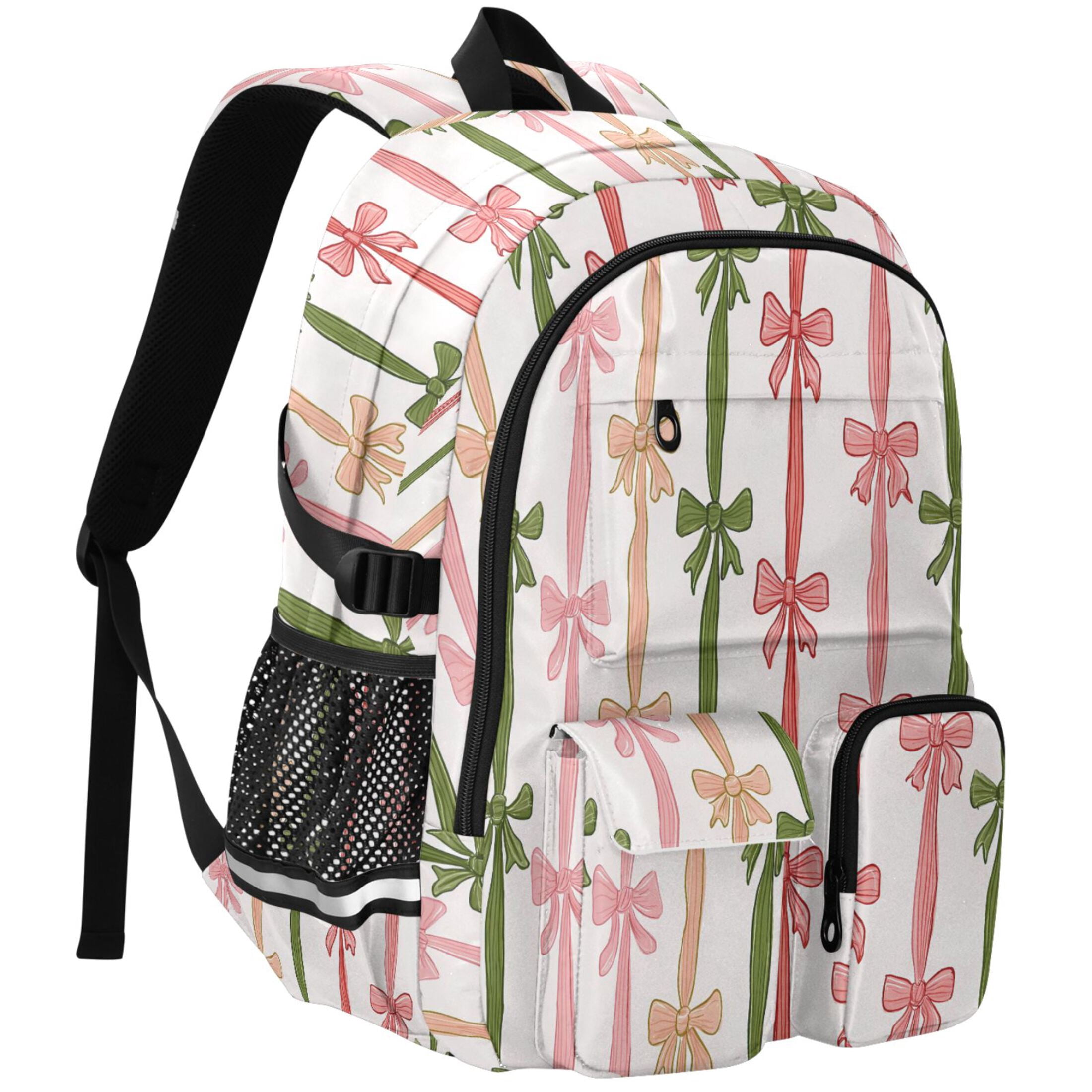 ALAZA Vintage Cute Bows Print Student Backpack School Bookbag Large ...