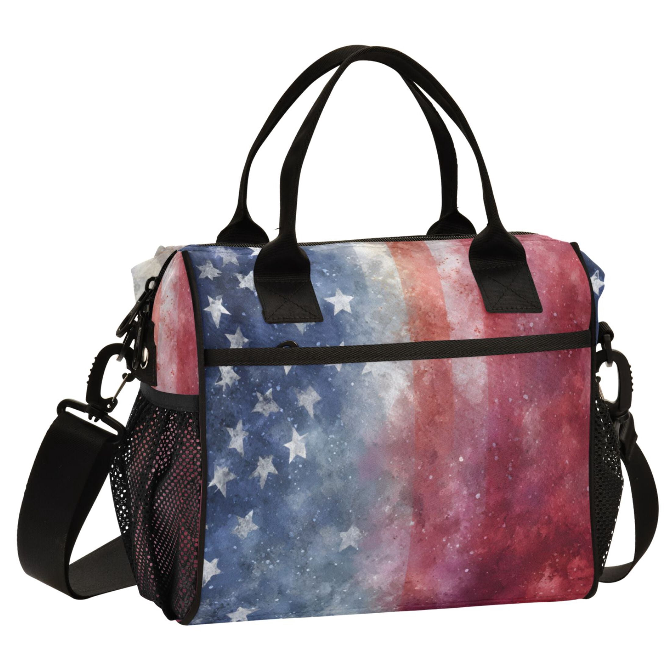 ALAZA Vintage Flag Print Cooler Lunch Bag Insulated Reusable Lunch Tote ...