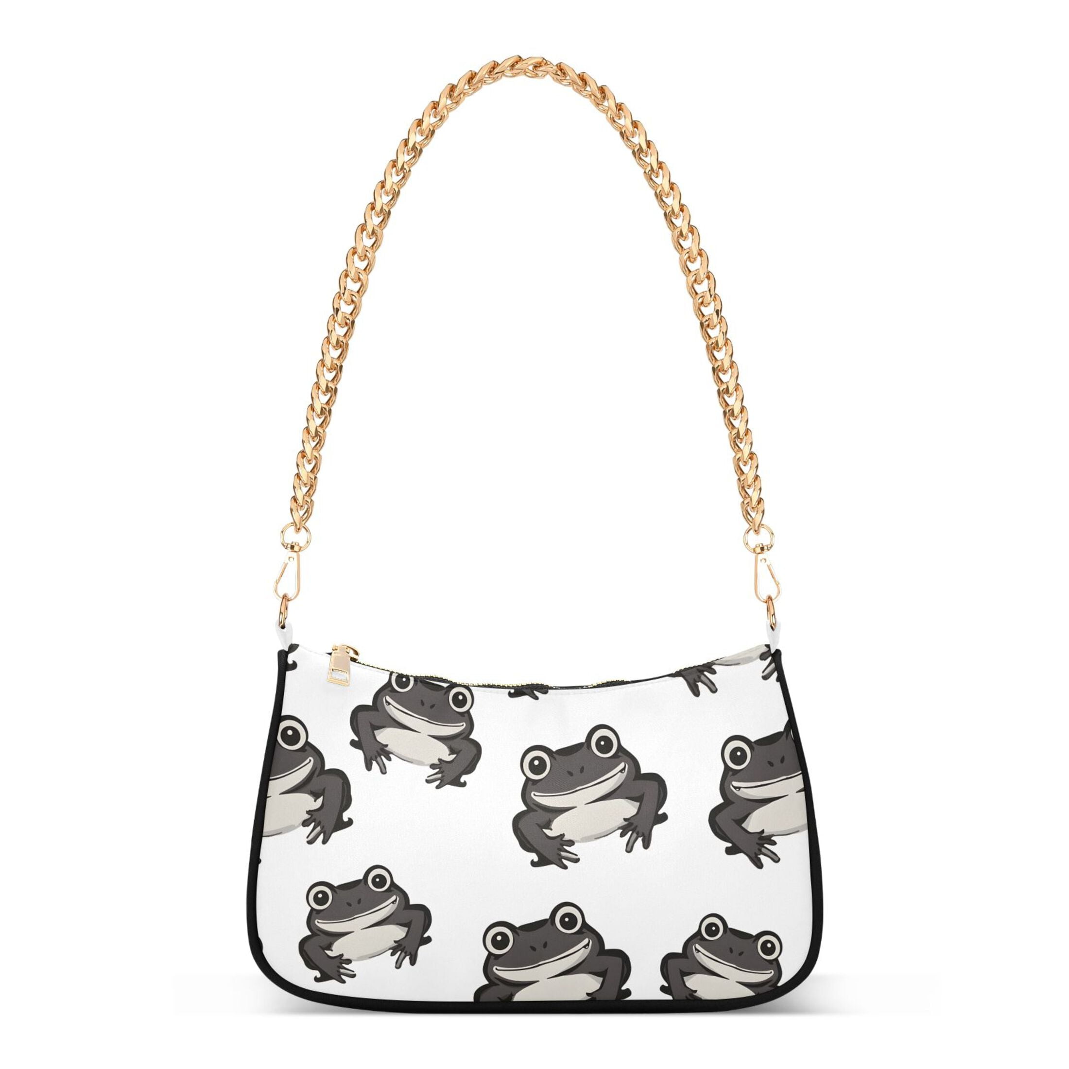 ALAZA Vintage Frogs Cartoon Women's Chain Shoulder Bag Hobo Handbag ...