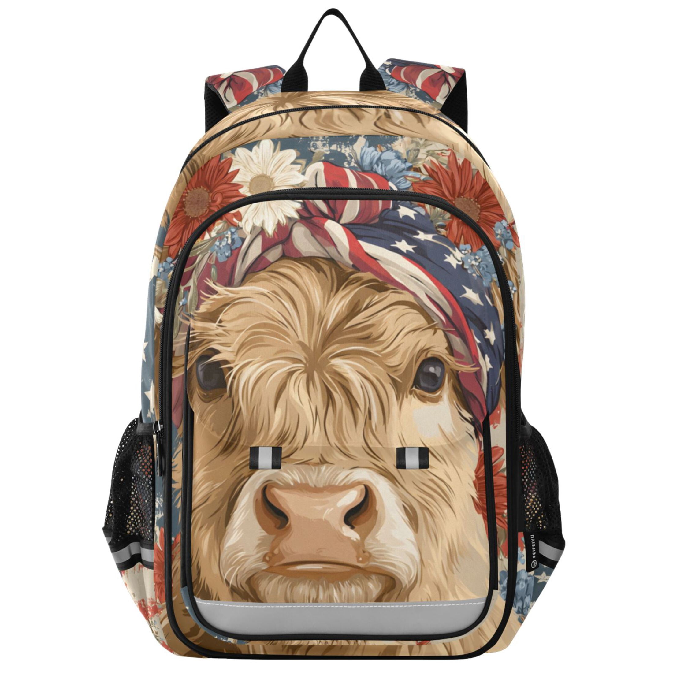 ALAZA Vintage Highland Cattle School Laptop Backpack Travel Bag Casual ...