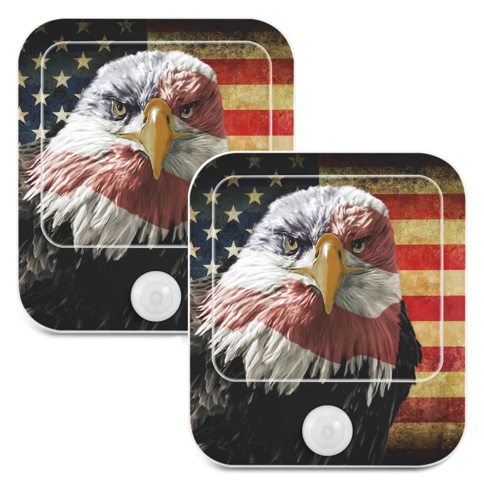 ALAZA Vintage Hipster American Flag W/ Bald Eagle Cute Night Lights ...