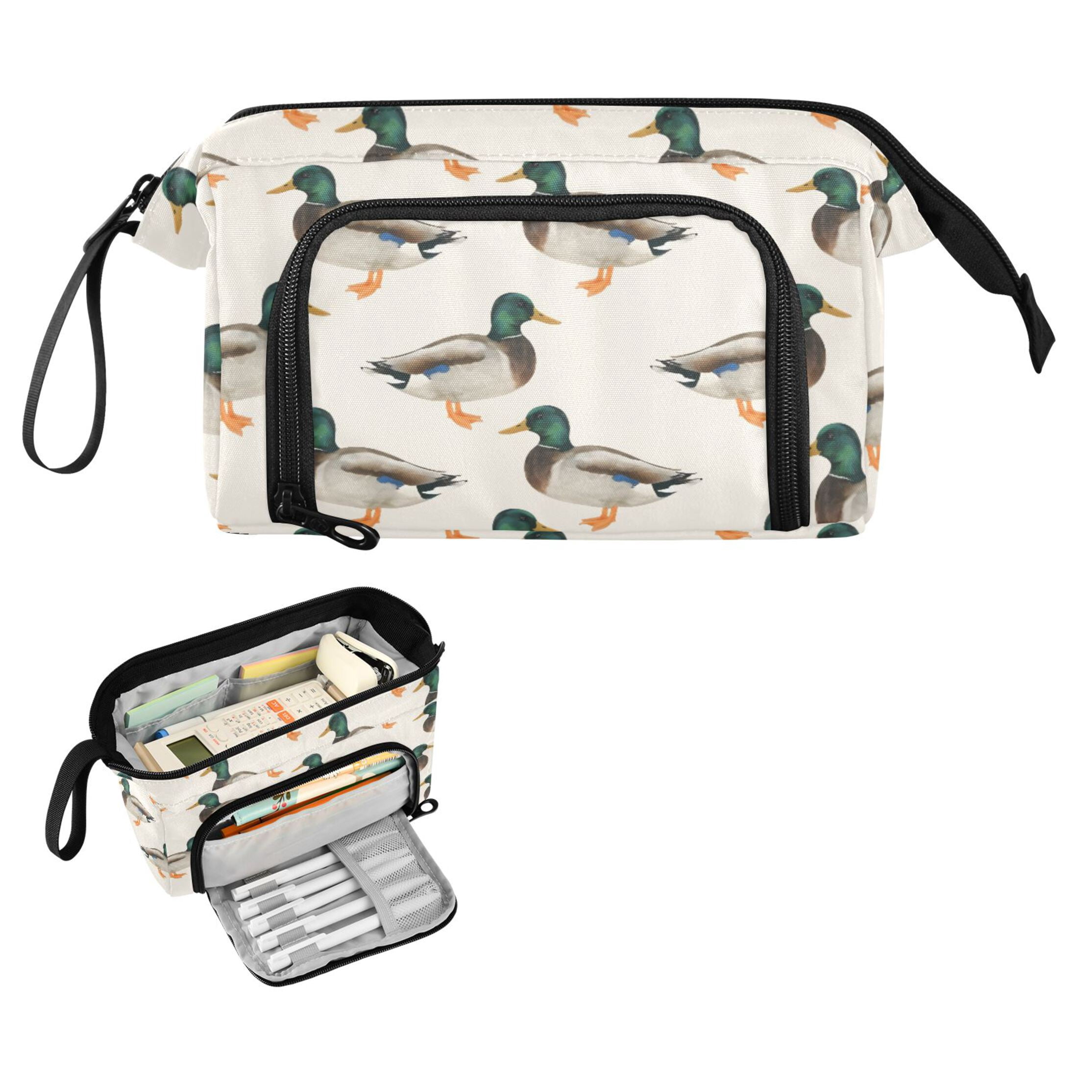 ALAZA Vintage Mallard Ducks Pencil Pouch Big Capacity Pencil Case ...