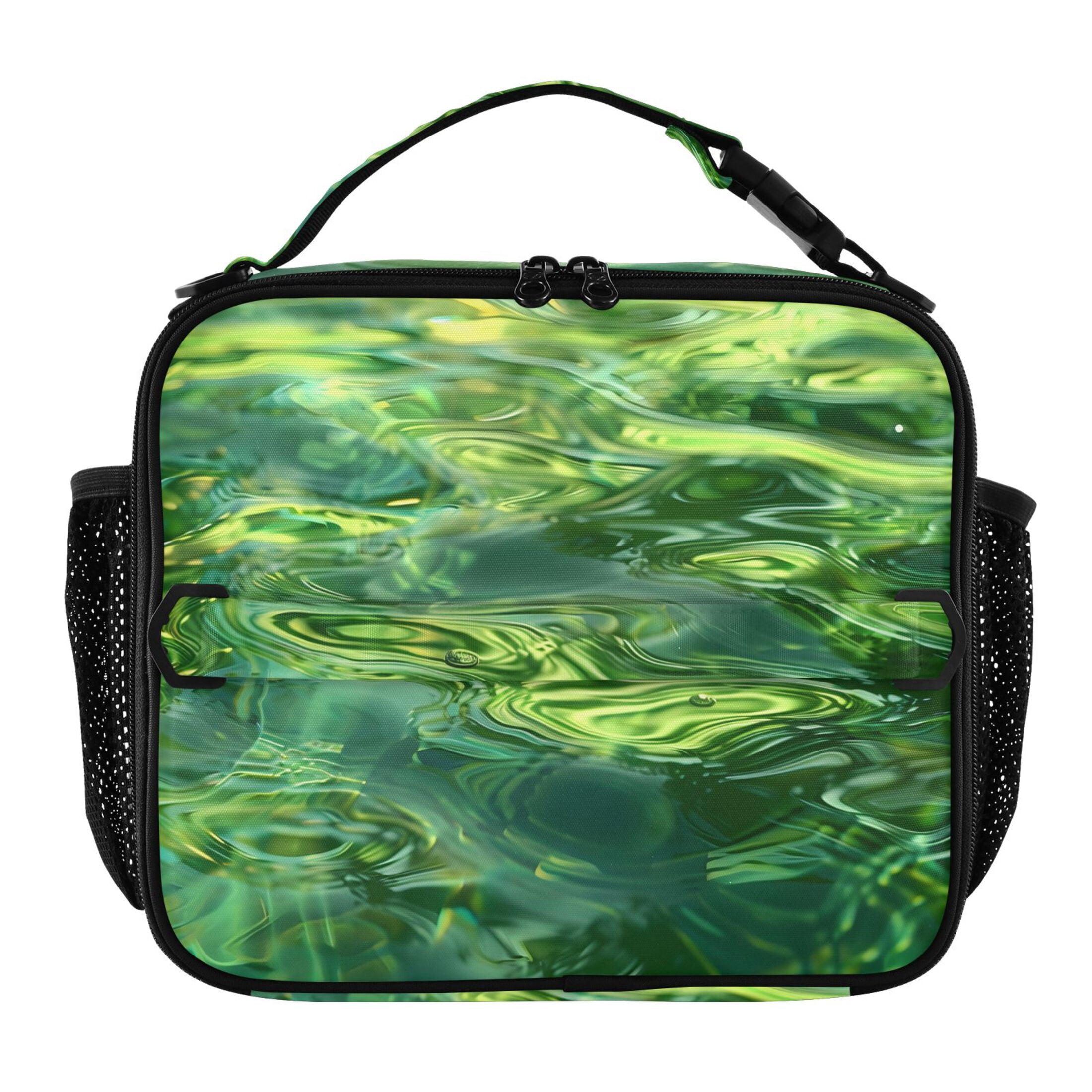 ALAZA Water Green Liquid Lunch Box Insulated Lunch Bag Cooler Tote with ...