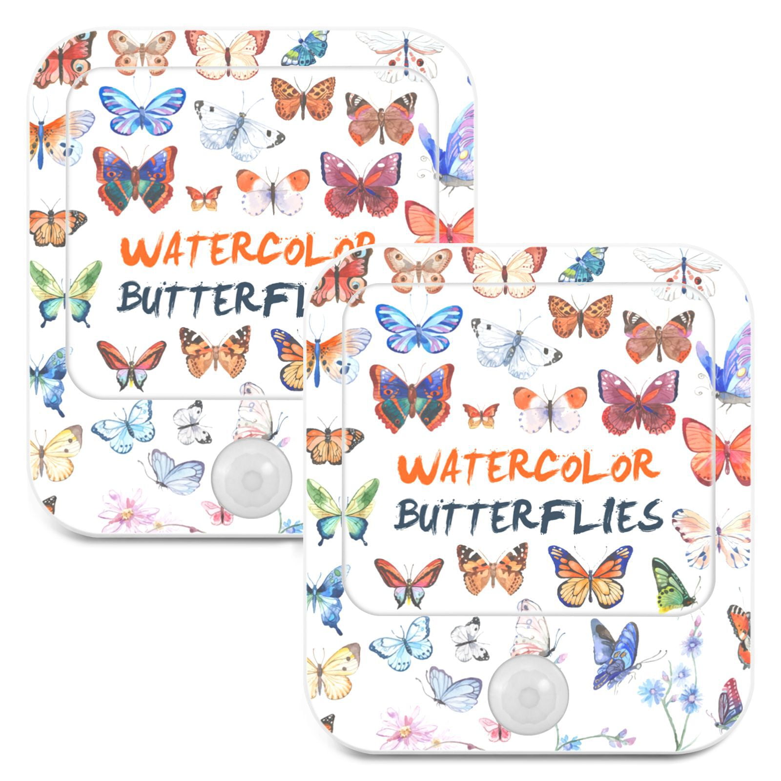 ALAZA Watercolor Butterflies Cute Night Lights Plug into Wall -2 Pack ...