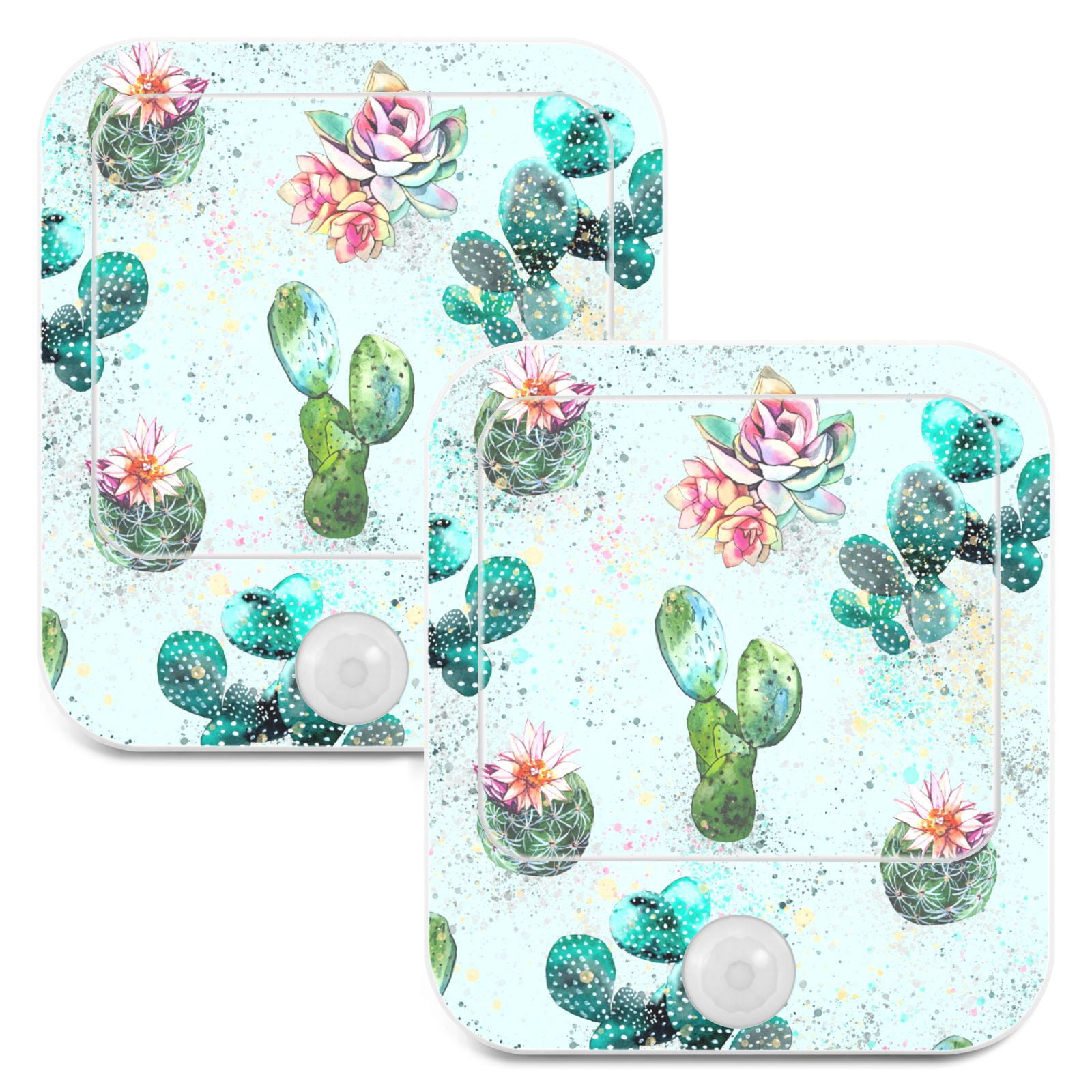 ALAZA Watercolor Cactus Cacti Flower Floral Cute Night Lights Plug into ...