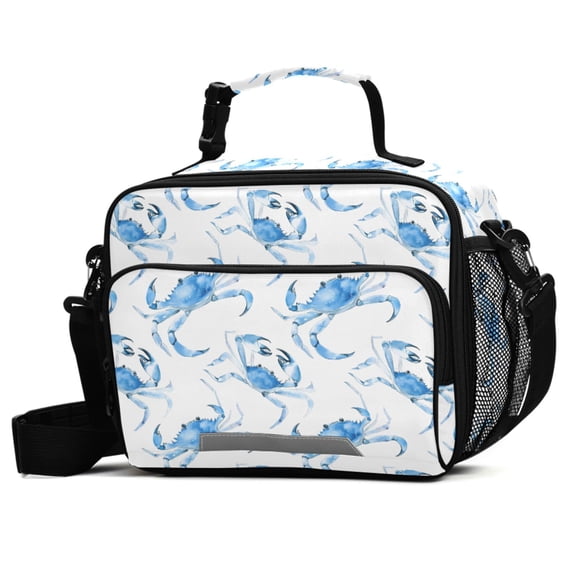ALAZA Watercolor Crabs Lunch Box Insulated Cooler Bag Reusable Tote ...