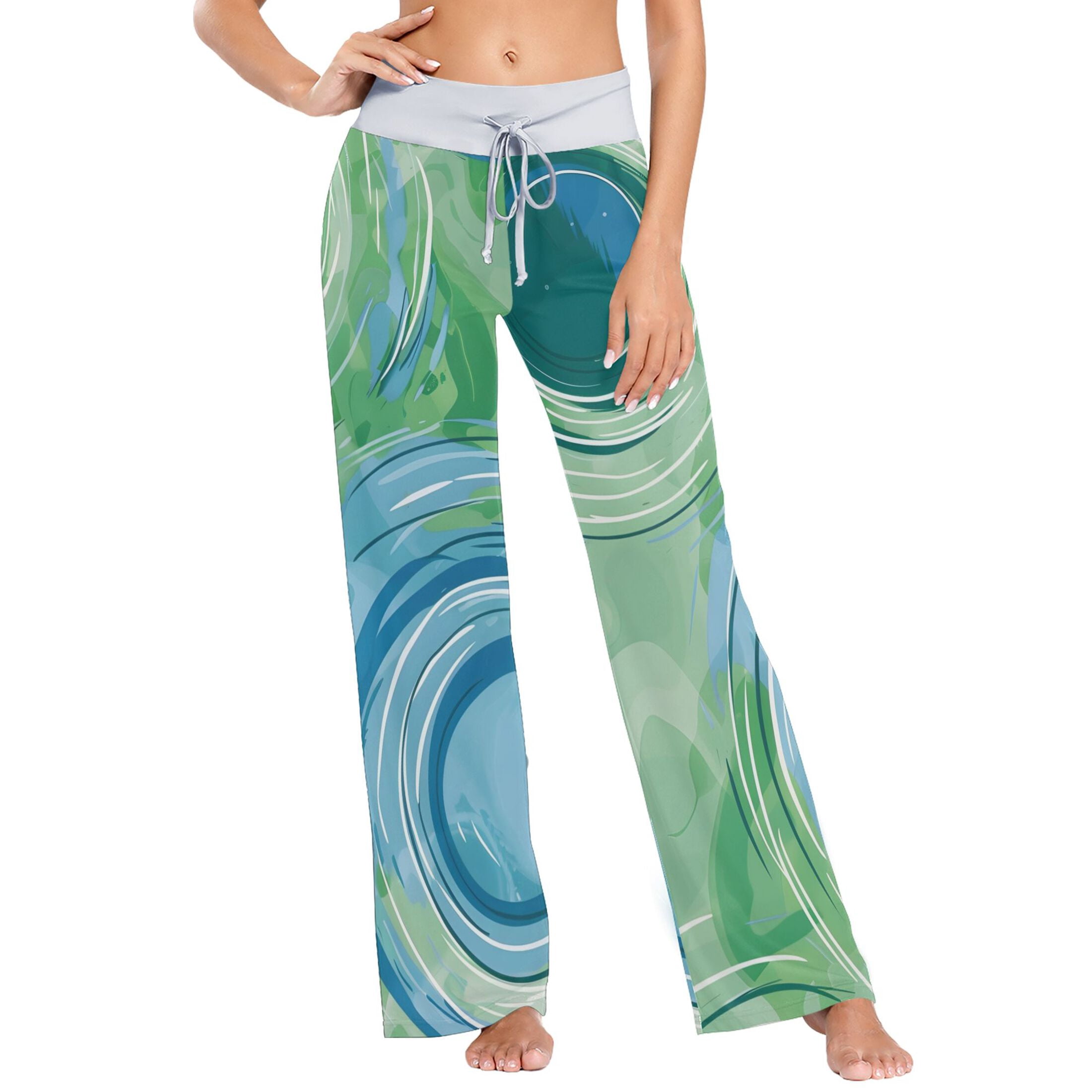 ALAZA Watercolor Liquid Women's Comfy Pajama Pants Sleepwear Wide Leg ...