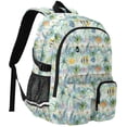 ALAZA Watercolor Palm Tree Fish Print Student Backpack School Bookbag ...