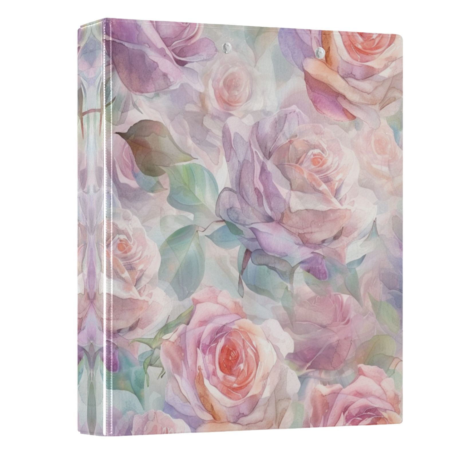 ALAZA Watercolor Pink Rose Flowers 3 Ring Binder 1.5 Inch Three Ring ...
