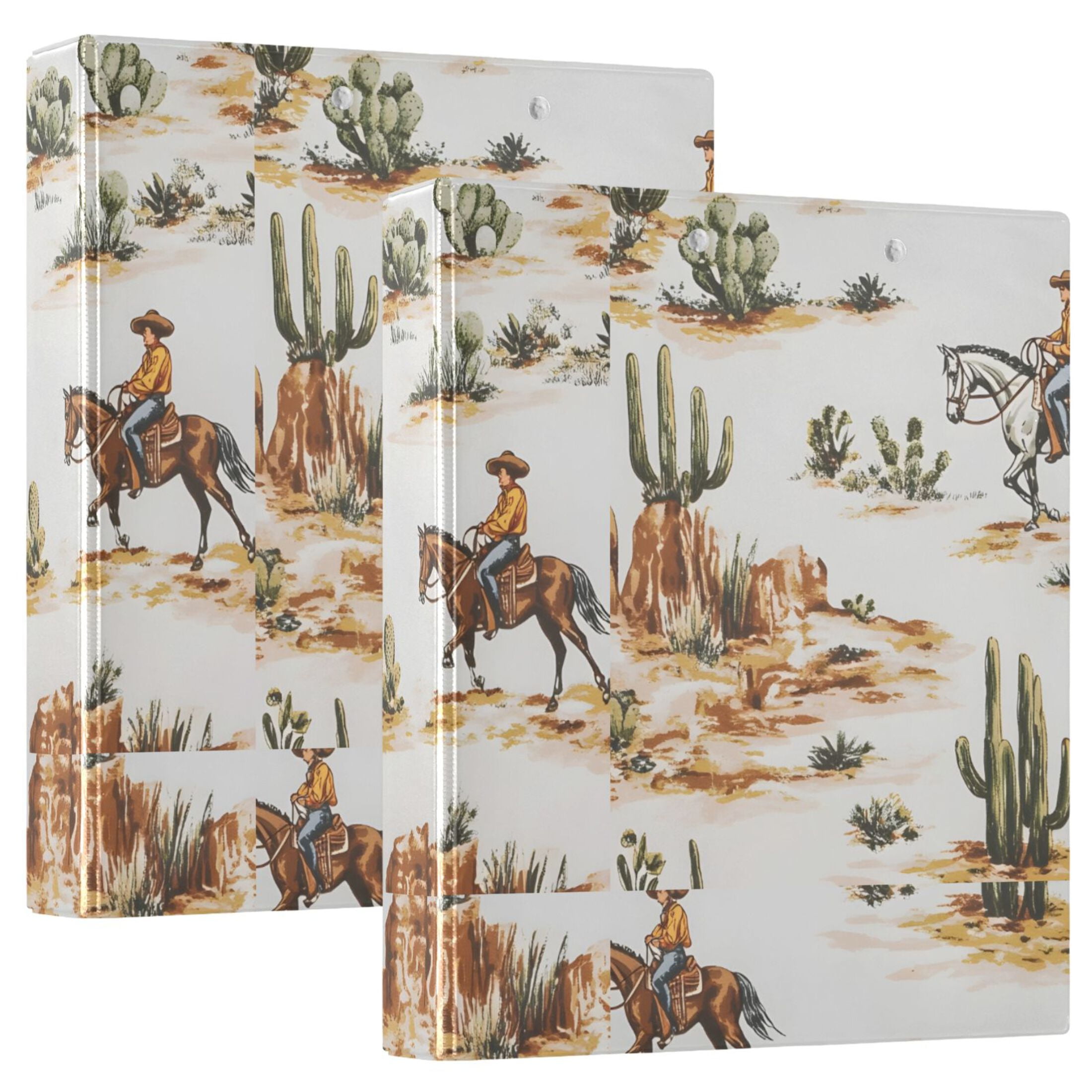 ALAZA Western Cowboy Horses Hardcover 3 Ring Binder 1.5" Round Rings ...