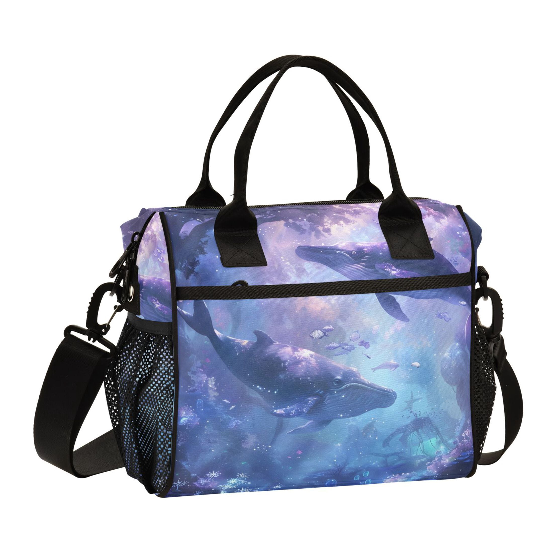 ALAZA Whale in Ocean Insulated Lunch Bag Reusable Tote Box Adjustable ...