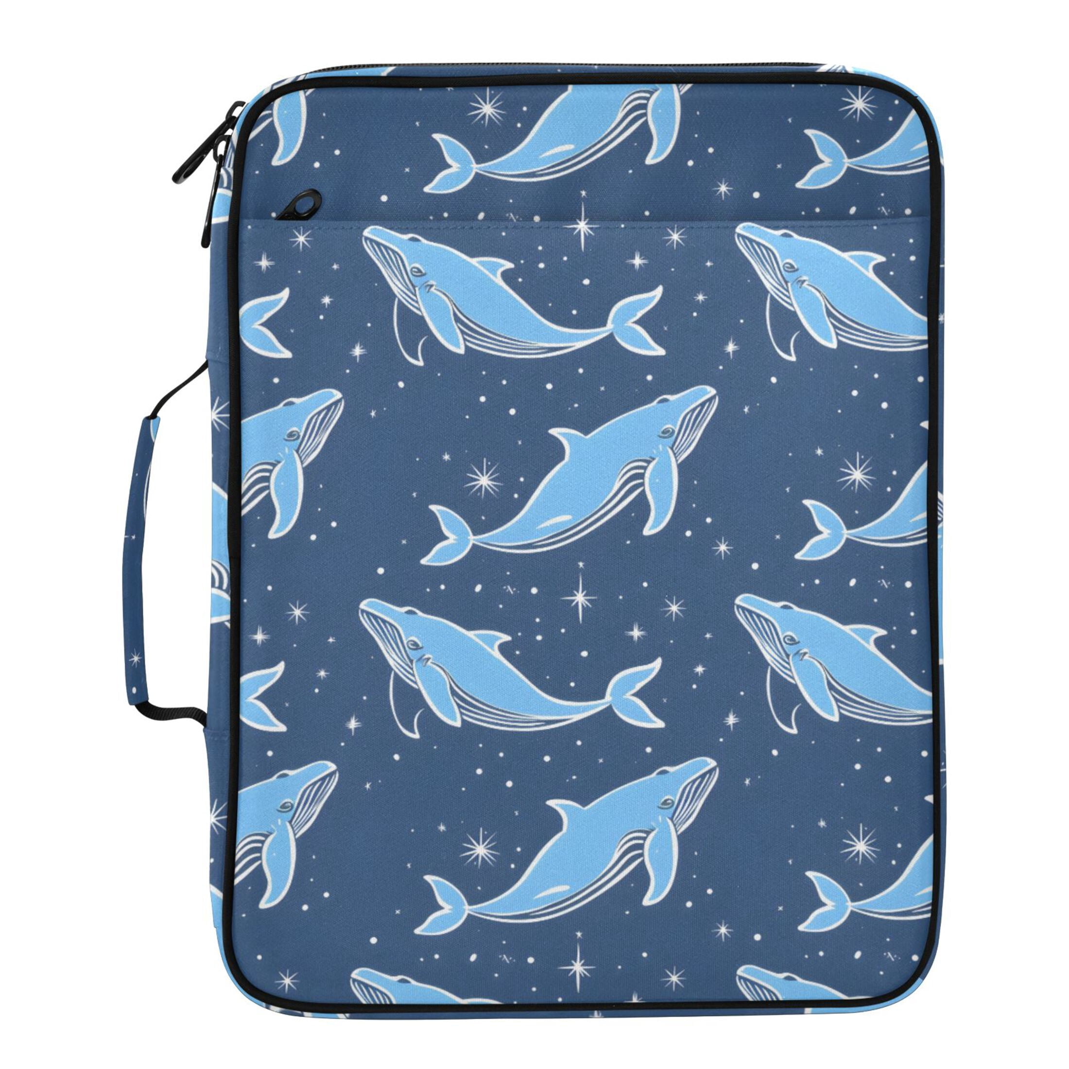 ALAZA Whales Stars Navy Pattern Expanding Accordion File Folder 3 Ring ...
