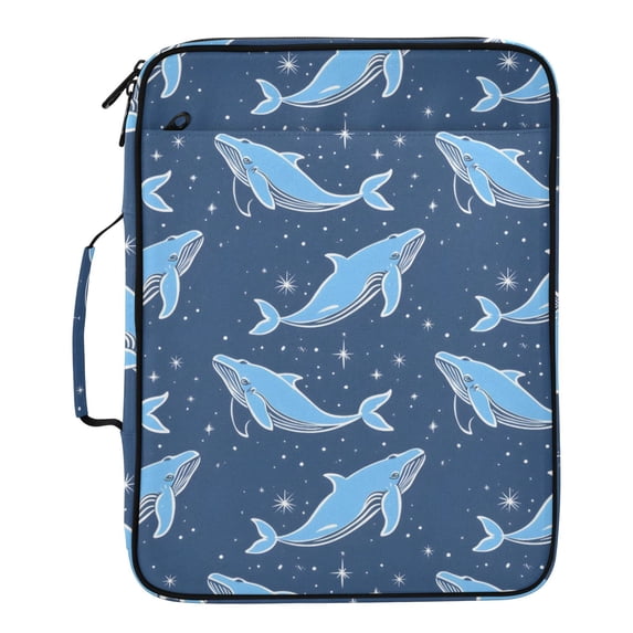 ALAZA Whales Stars Navy Pattern Expanding Accordion File Folder 3 Ring ...