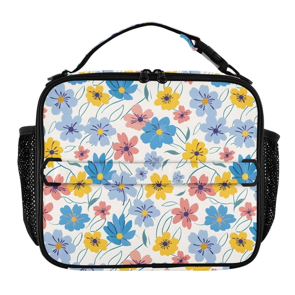 ALAZA Wild Flowers Lunch Box Insulated Lunch Bag Cooler Tote with ...