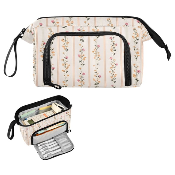 ALAZA Wild Flowers Pencil Pouch Big Capacity Pencil Case Zipper ...