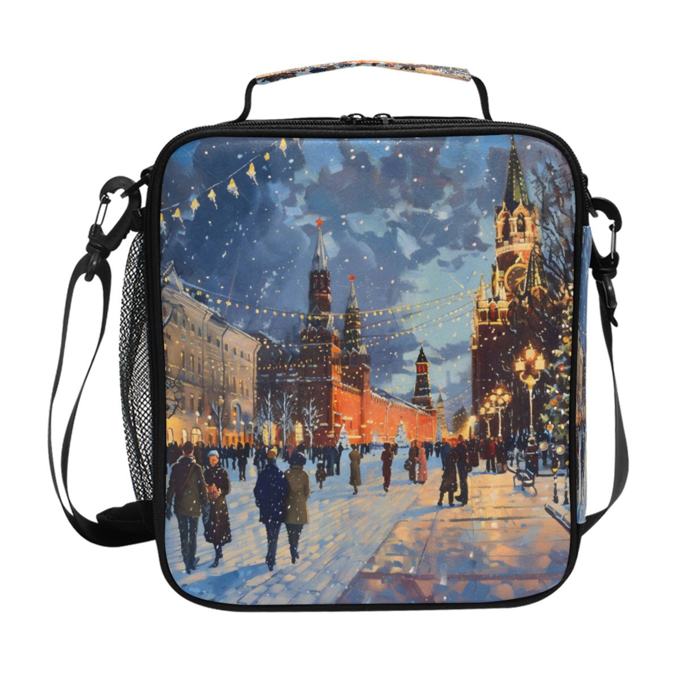 ALAZA Winter Christmas Landscape Lunch Box Insulated Lunch Bag Reusable ...