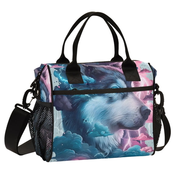ALAZA Wolf Cloud Lightning Print Cooler Lunch Bag Insulated Reusable ...