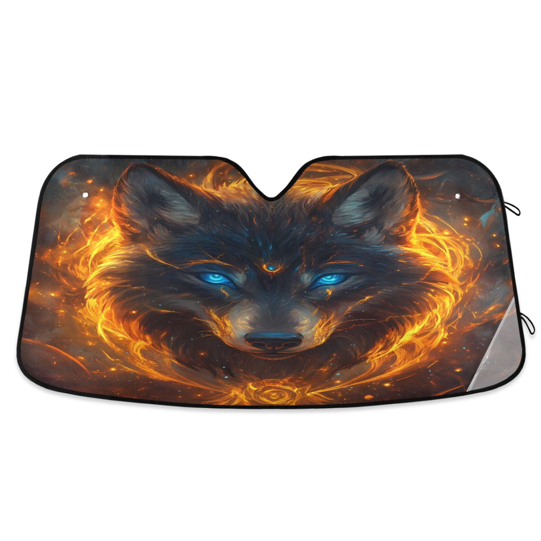 ALAZA Wolf Eyes Pattern Car Windshield Sun Shade Foldable UV Ray ...