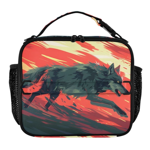 ALAZA Wolf Running Lunch Box Insulated Lunch Bag Cooler Tote with ...