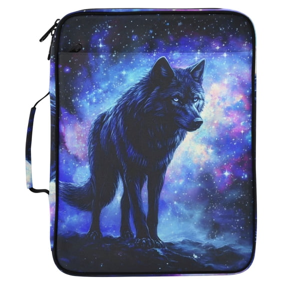 ALAZA Wolf Starry Night Pattern Expanding Accordion File Folder 3 Ring ...