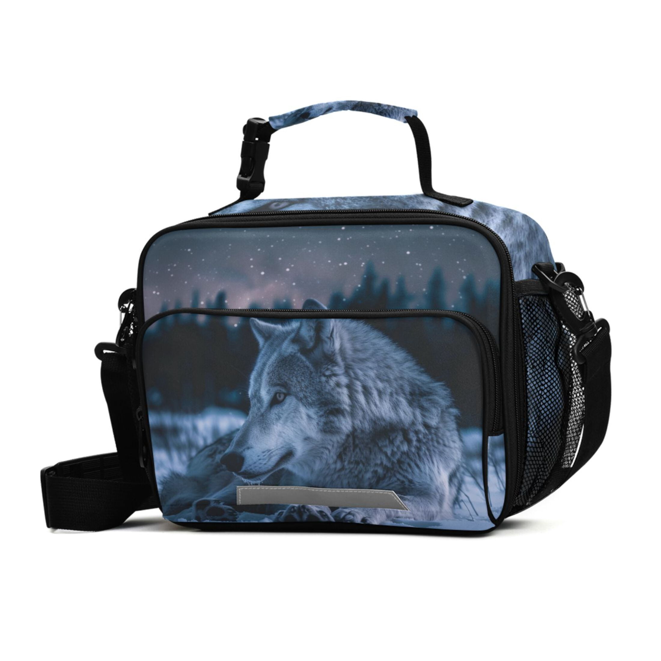 ALAZA Wolf in Night Sky Lunch Box Insulated Cooler Bag Reusable Tote ...