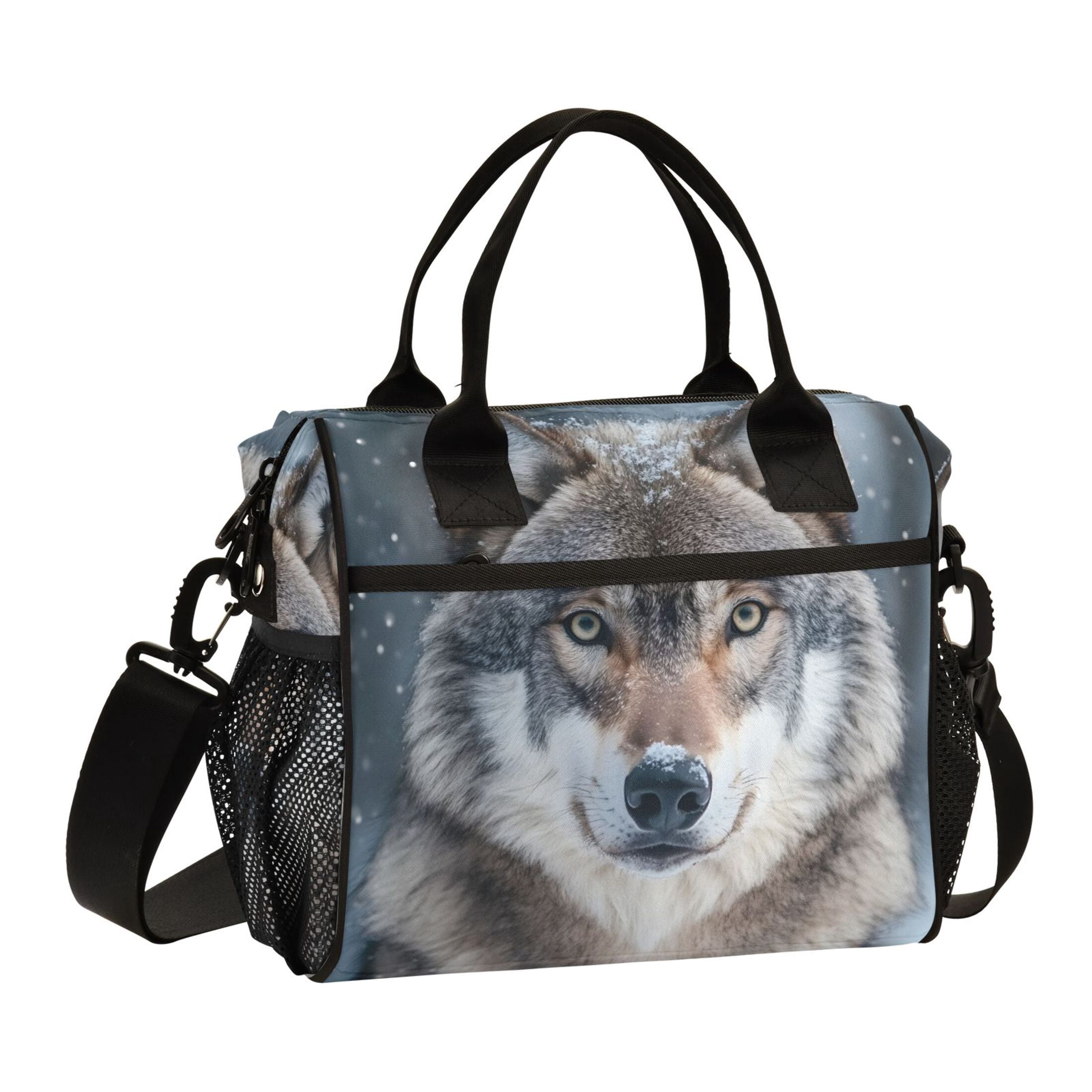 ALAZA Wolf in Winter Pattern Insulated Lunch Bag Reusable Tote Box ...