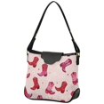 ALAZA Women Hobo Shoulder Handbag Boots Daisy Flower Print Tote Bag ...