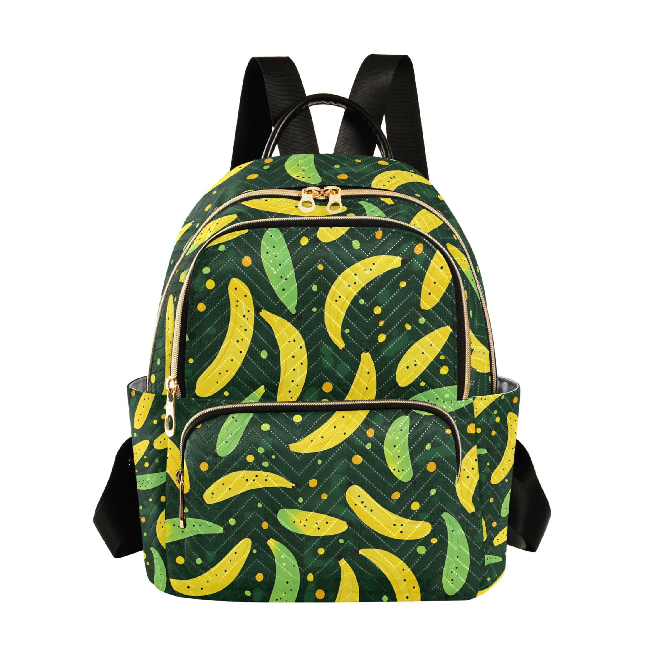 ALAZA Yellow Green Banana Pattern Womens Travel Laptop Backpack Large ...