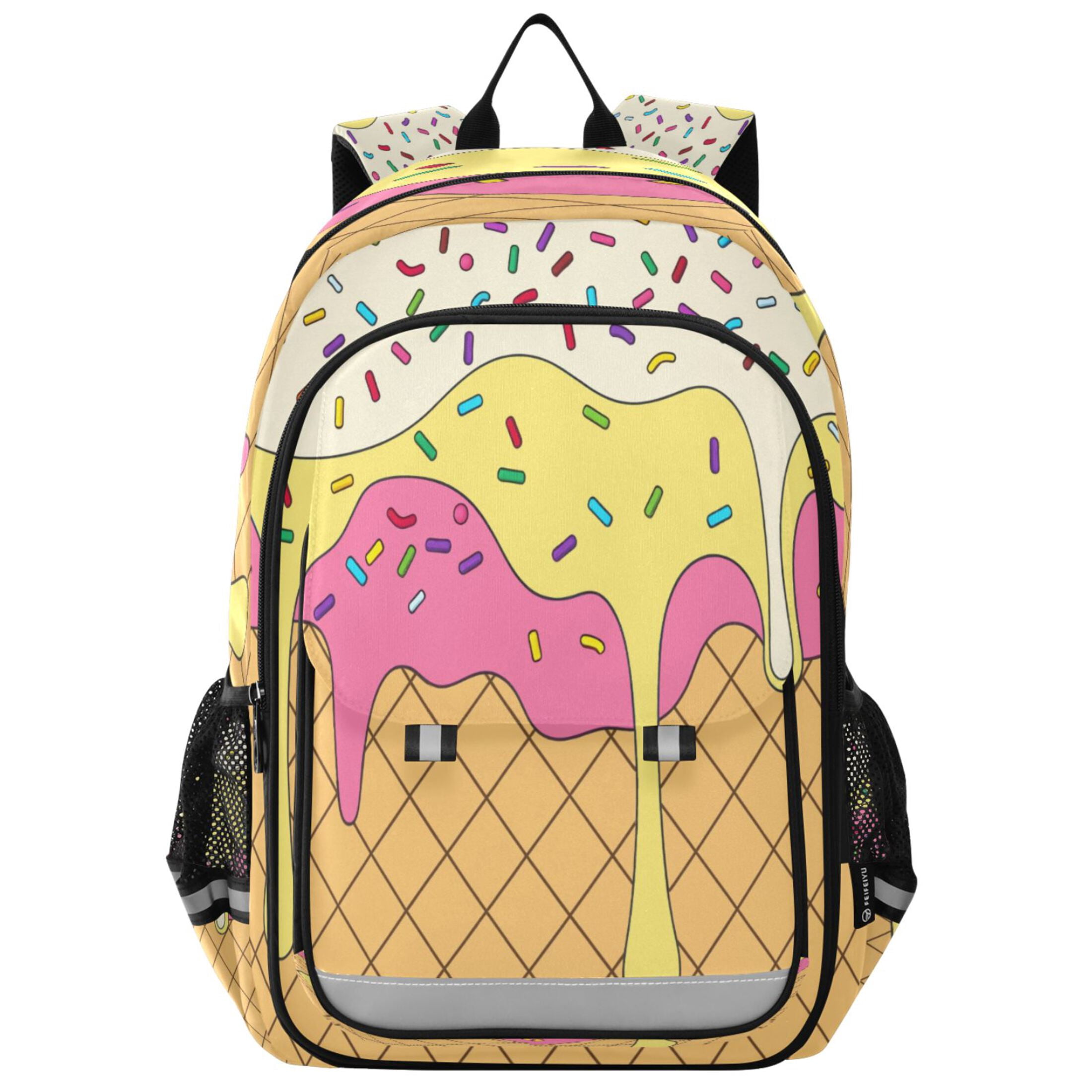 ALAZA Yellow Ice Cream School Laptop Backpack Travel Bag Casual Student ...