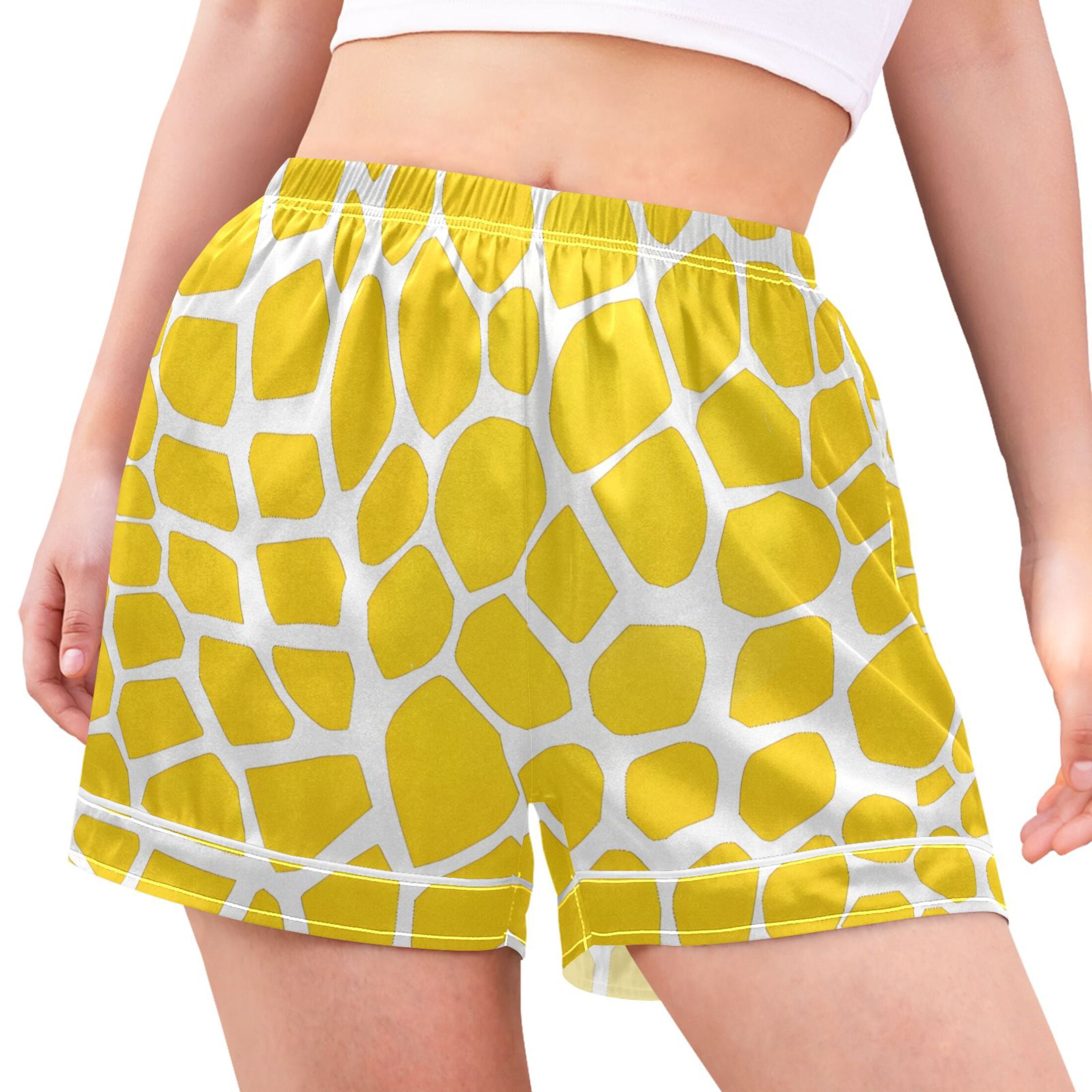 ALAZA Yellow Lizard Skin Women's Pajama Lounge Shorts Bottoms Sleep ...