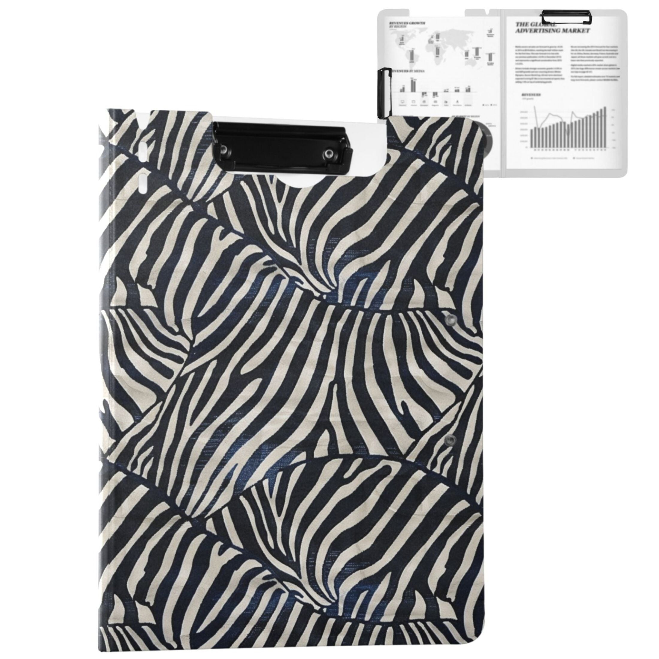 ALAZA Zebra Pattern A4 Foldable Clipboard 360 Degree Folder Binder ...