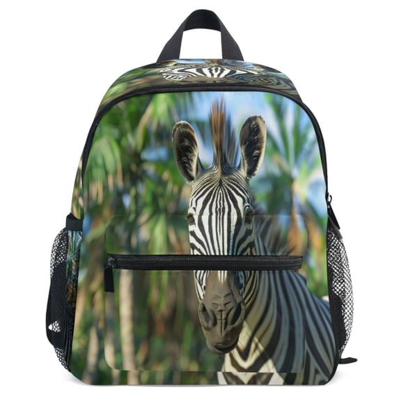 ALAZA Zebra and Palm Trees Pattern School Backpack Student Bookbag Mini ...
