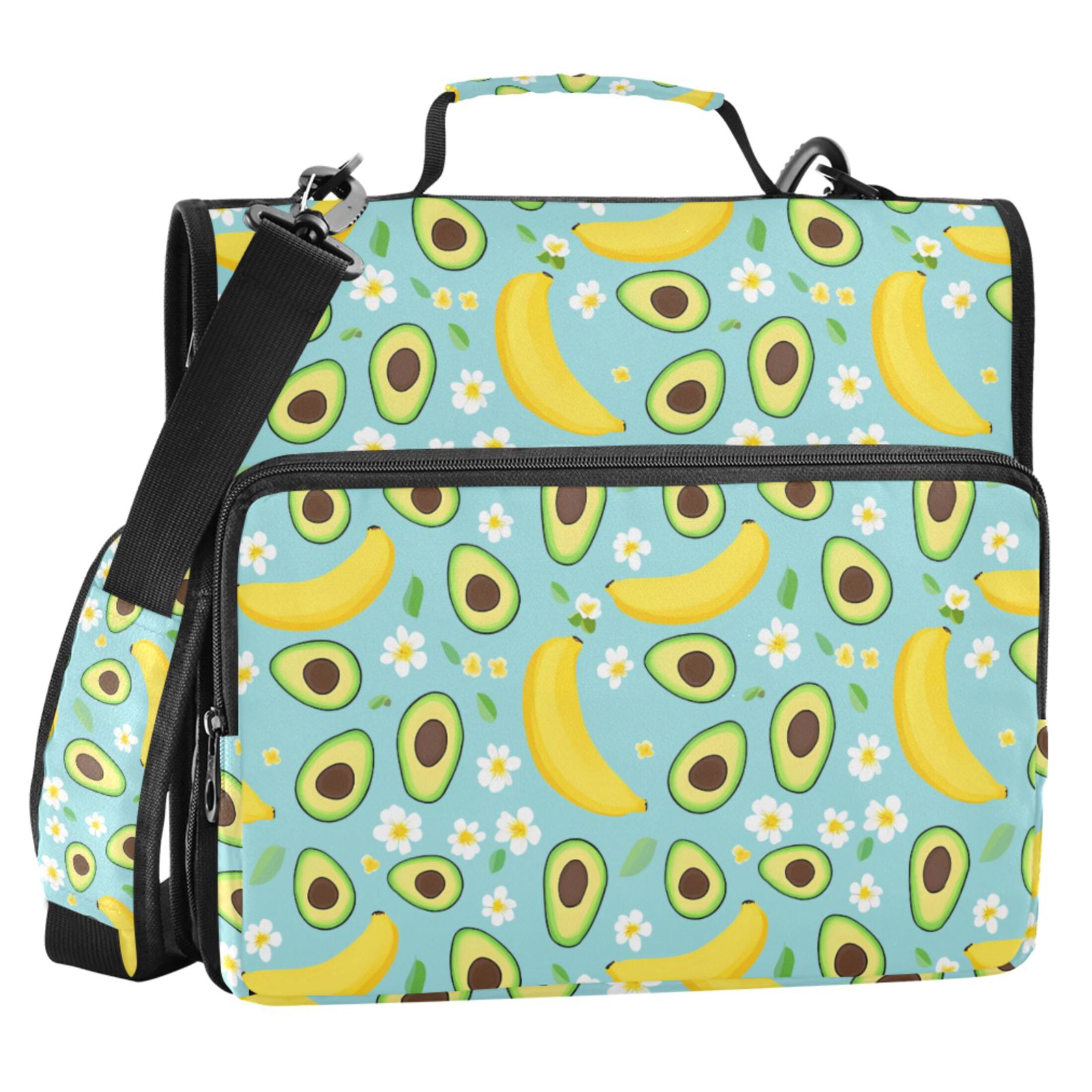 ALAZA Zipper Binder Avocado Banana Floral 2 in 3 Ring Trapper Keeper ...