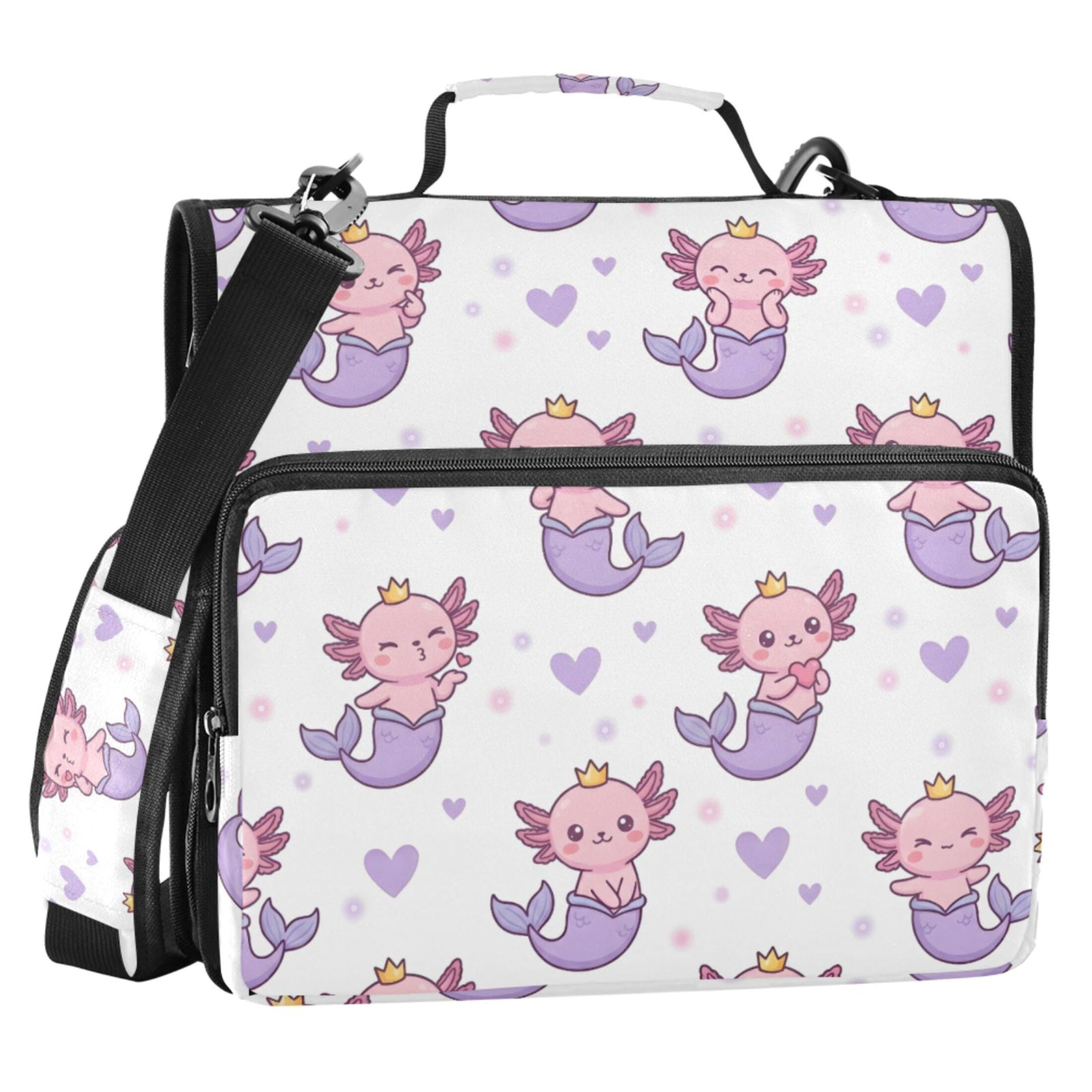 ALAZA Zipper Binder Axolotl Mermaid 2 in 3 Ring Trapper Keeper 500 ...