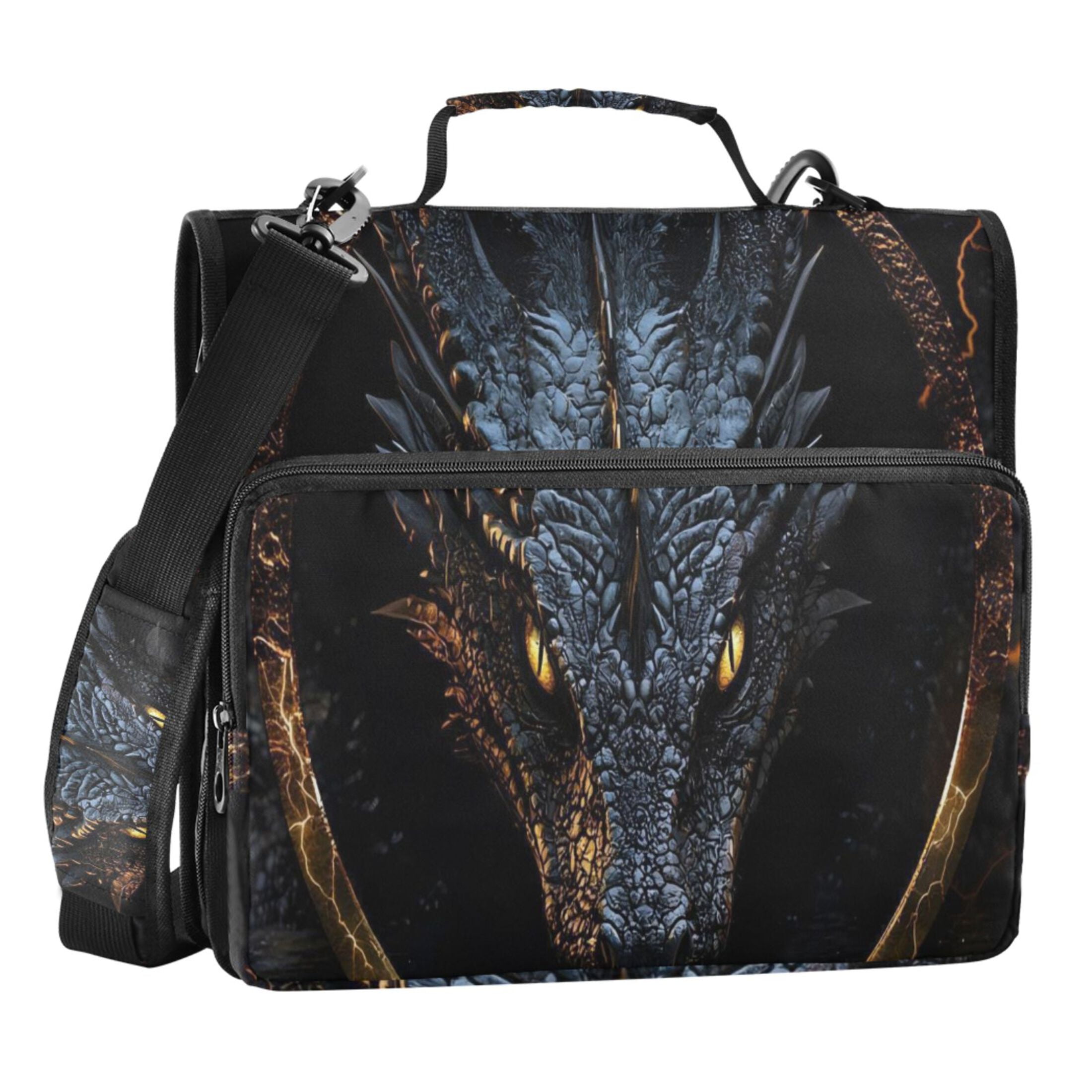 ALAZA Zipper Binder Bag Cool Artistic Dragon 3 Ring File Folder Binder ...