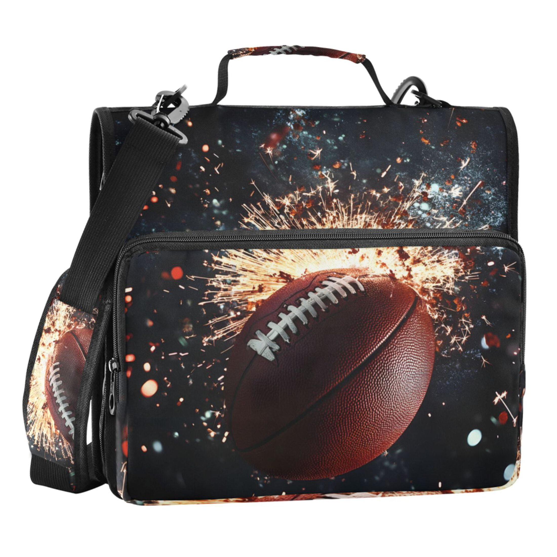 ALAZA Zipper Binder Bag Cool Football 3 Ring File Folder Binder ...