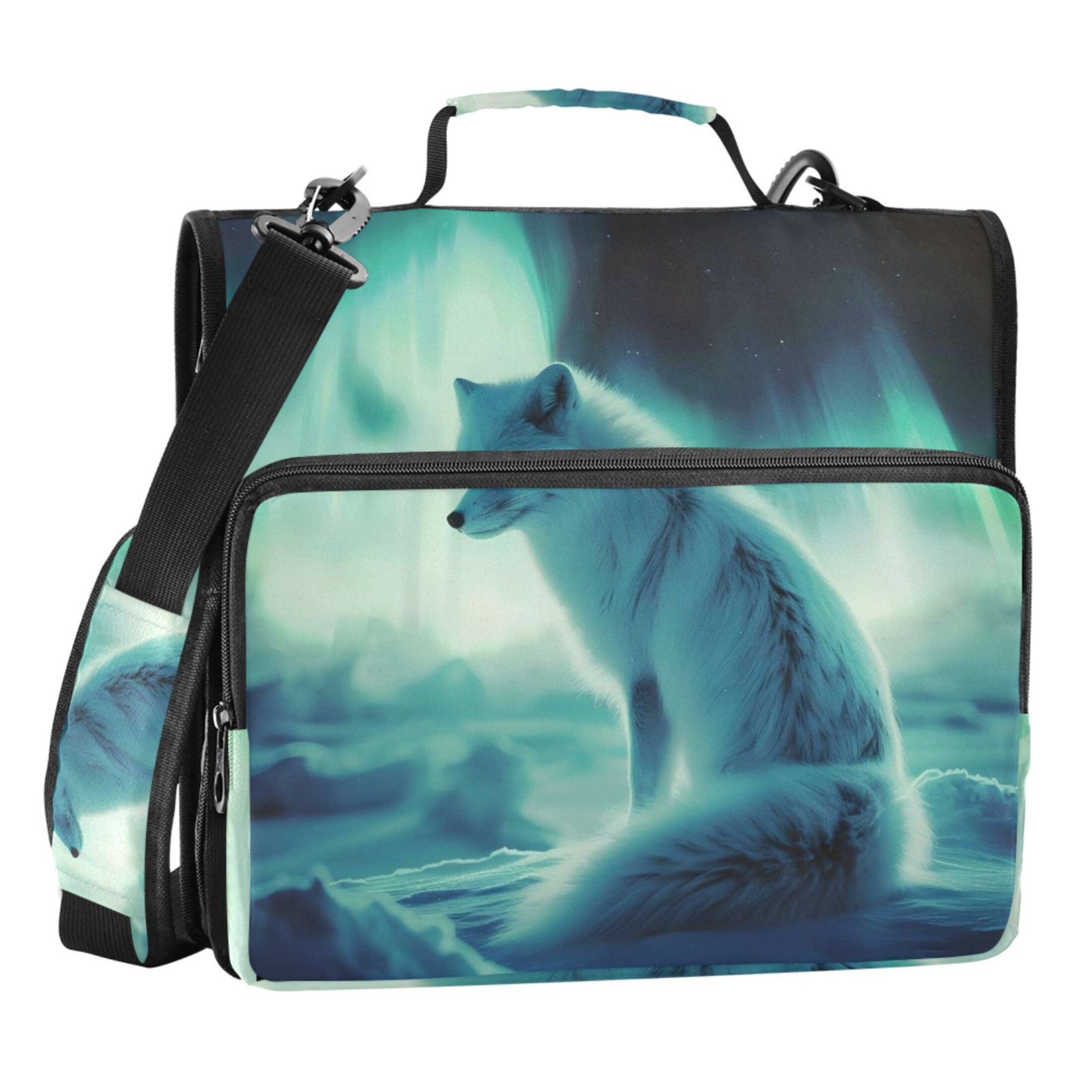 ALAZA Zipper Binder Bag Cool Fox 3 Ring File Folder Binder Organizer ...