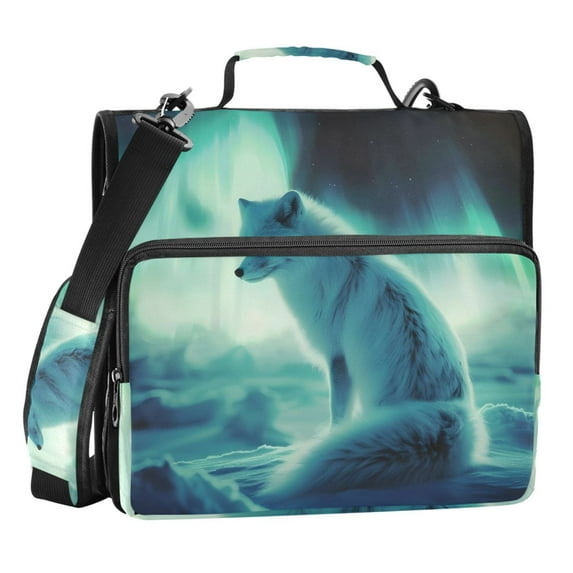 ALAZA Zipper Binder Bag Cool Fox 3 Ring File Folder Binder Organizer ...