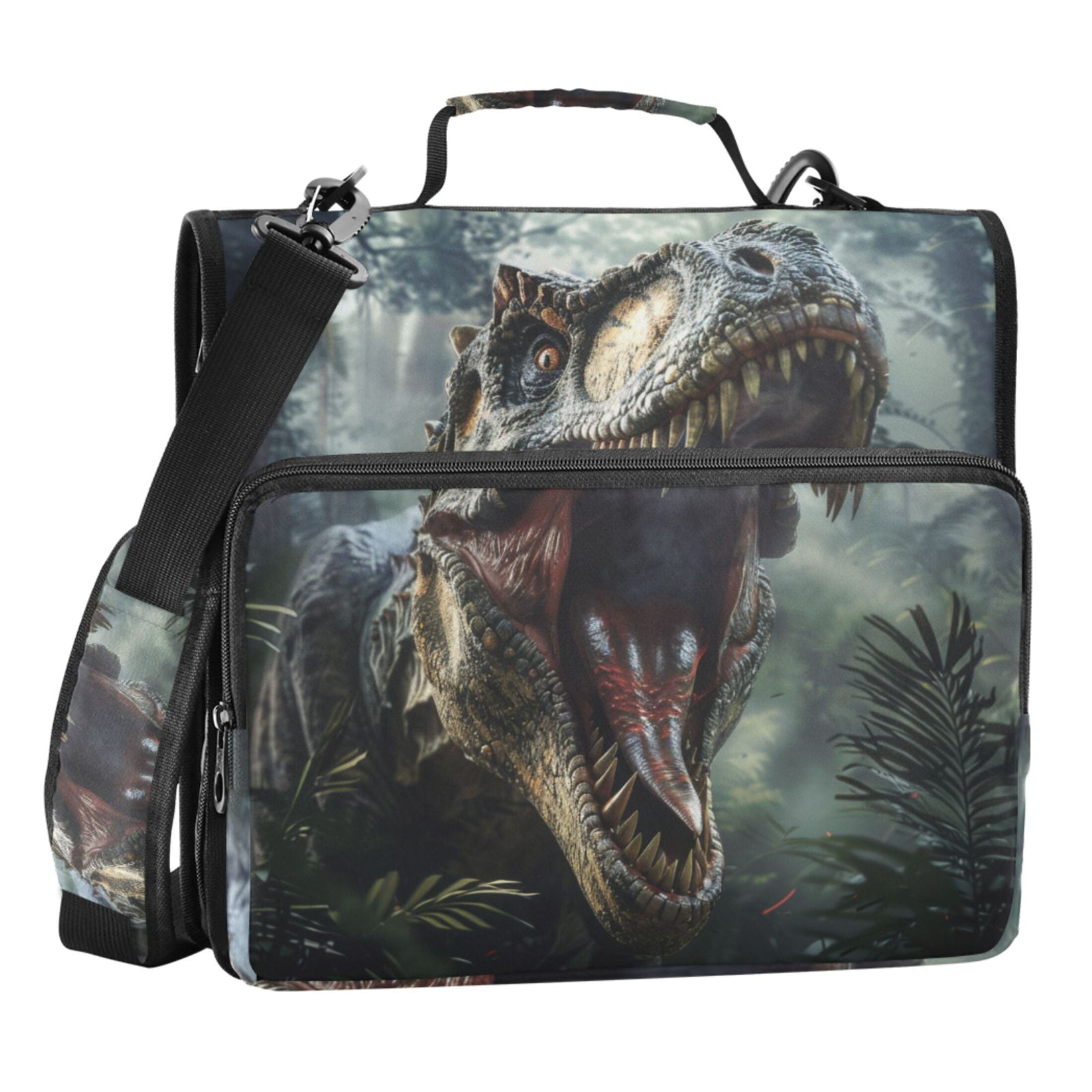 ALAZA Zipper Binder Bag Dinosaur in Forest 3 Ring File Folder Binder ...