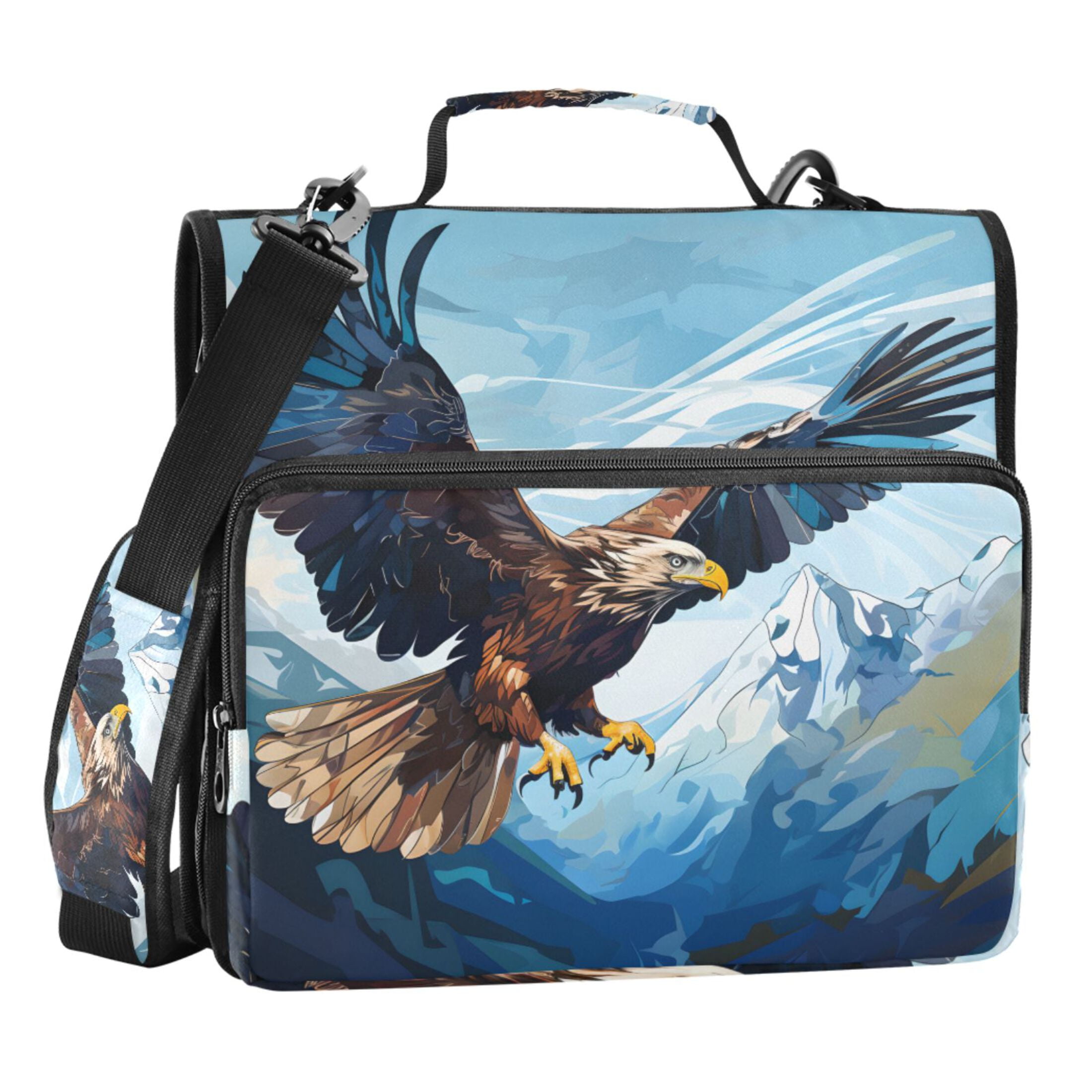 ALAZA Zipper Binder Bag Eagle Flying 3 Ring File Folder Binder ...